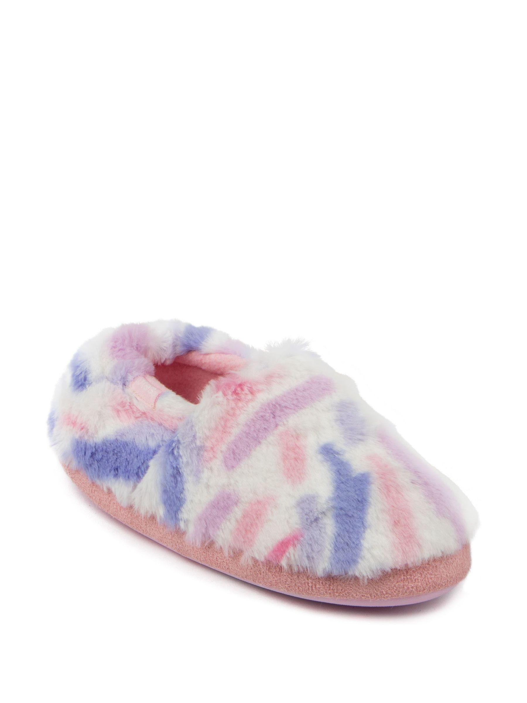 Buy Totes Pink Green Short Full Back Fleece Winter Slippers from the ...