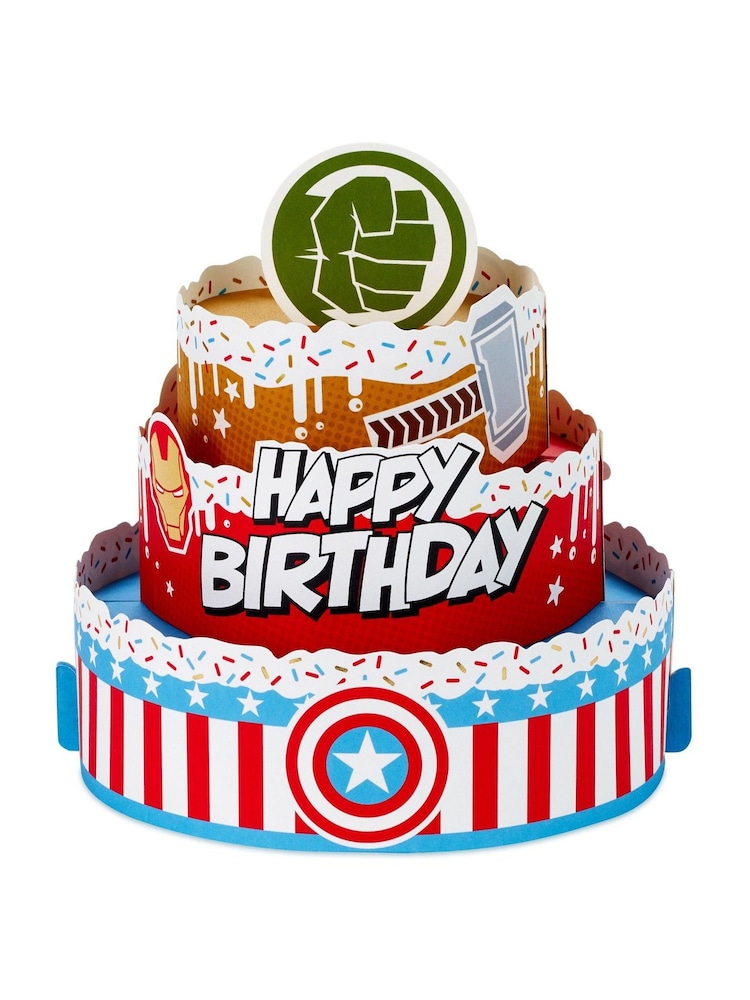 Buy Hallmark Red Birthday Card Marvel Avengers 3D Pop-Up Design from ...