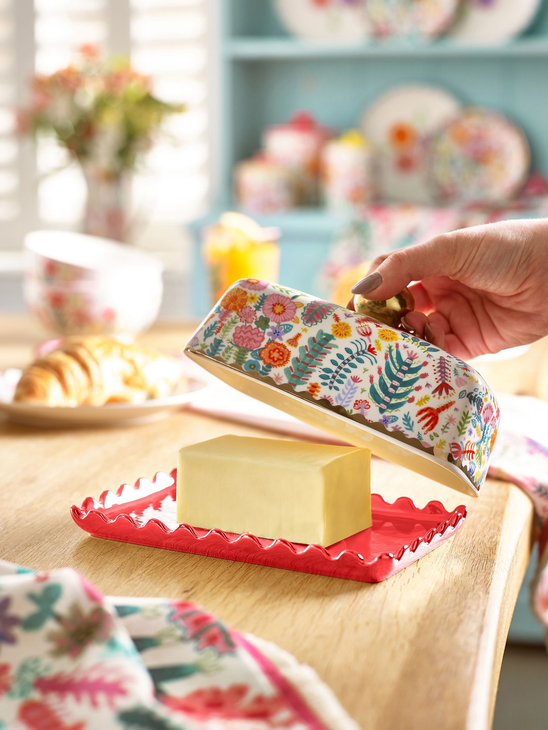 Buy Lucy Tiffney Multi Floral Butter Dish from the Next UK online shop