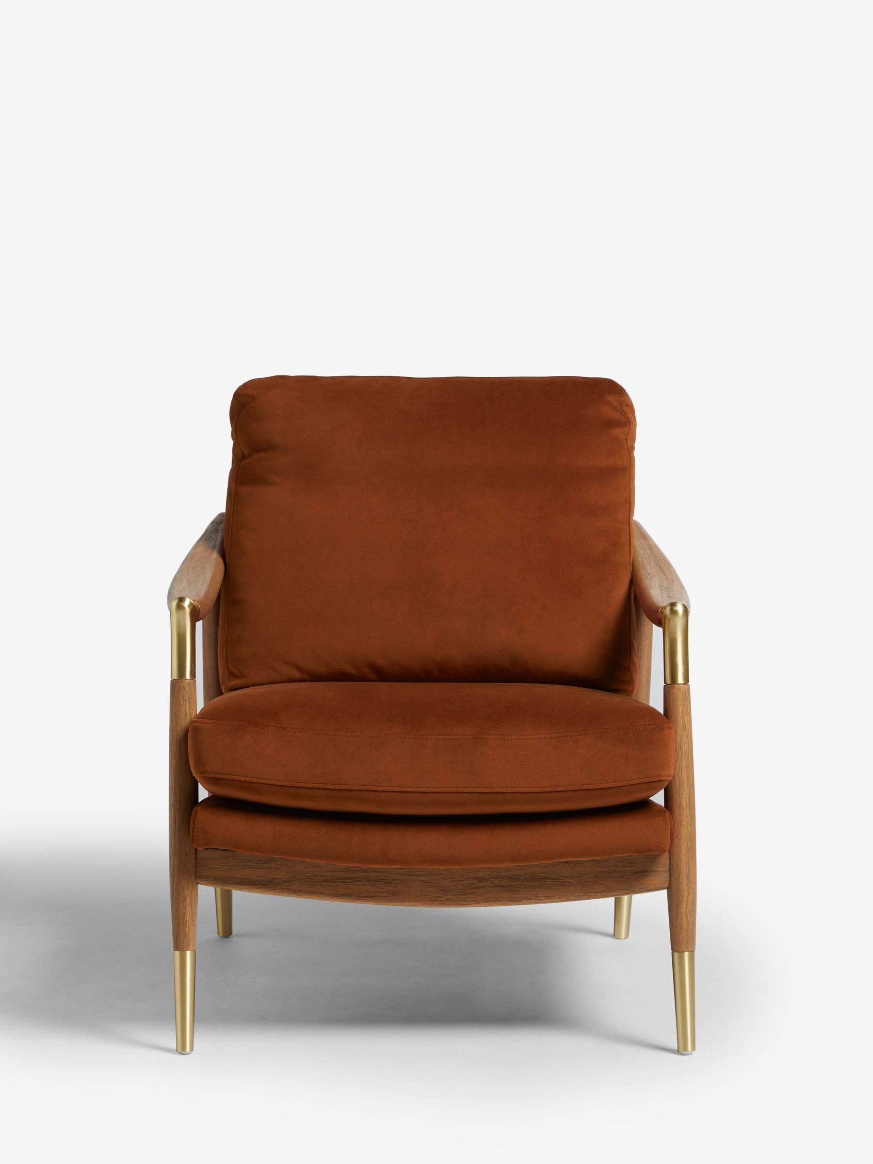 Buy Soft Velvet Rust Brown Flinton Wooden Accent Chair from Next Ireland