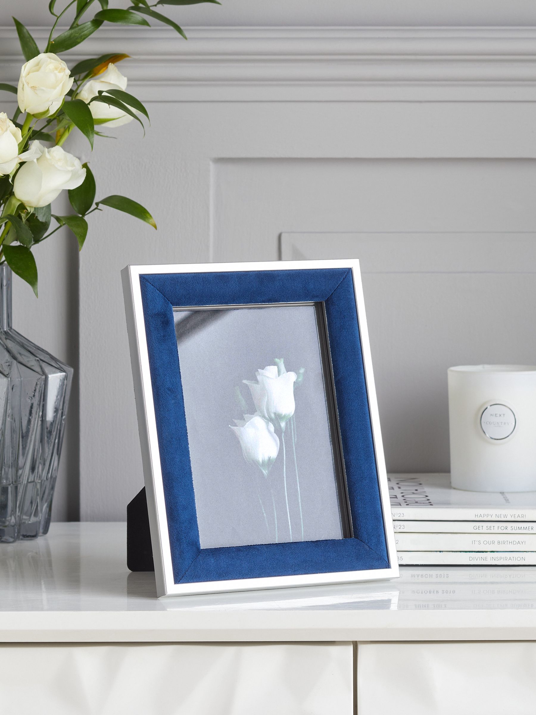 Buy Navy Velvet Picture Frame from the Next UK online shop