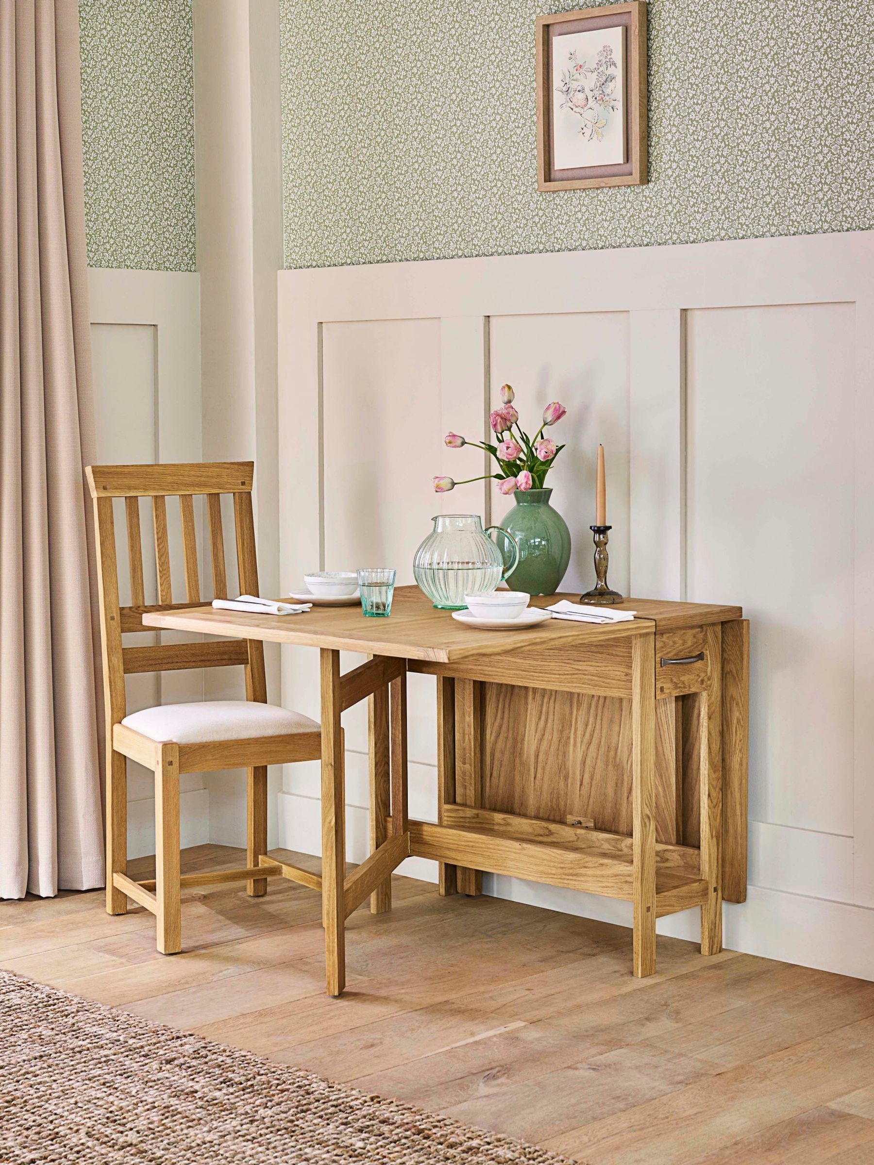 Buy Laura Ashley Oak Milton 4-6 Seater Drop Leaf Dining Table from the ...