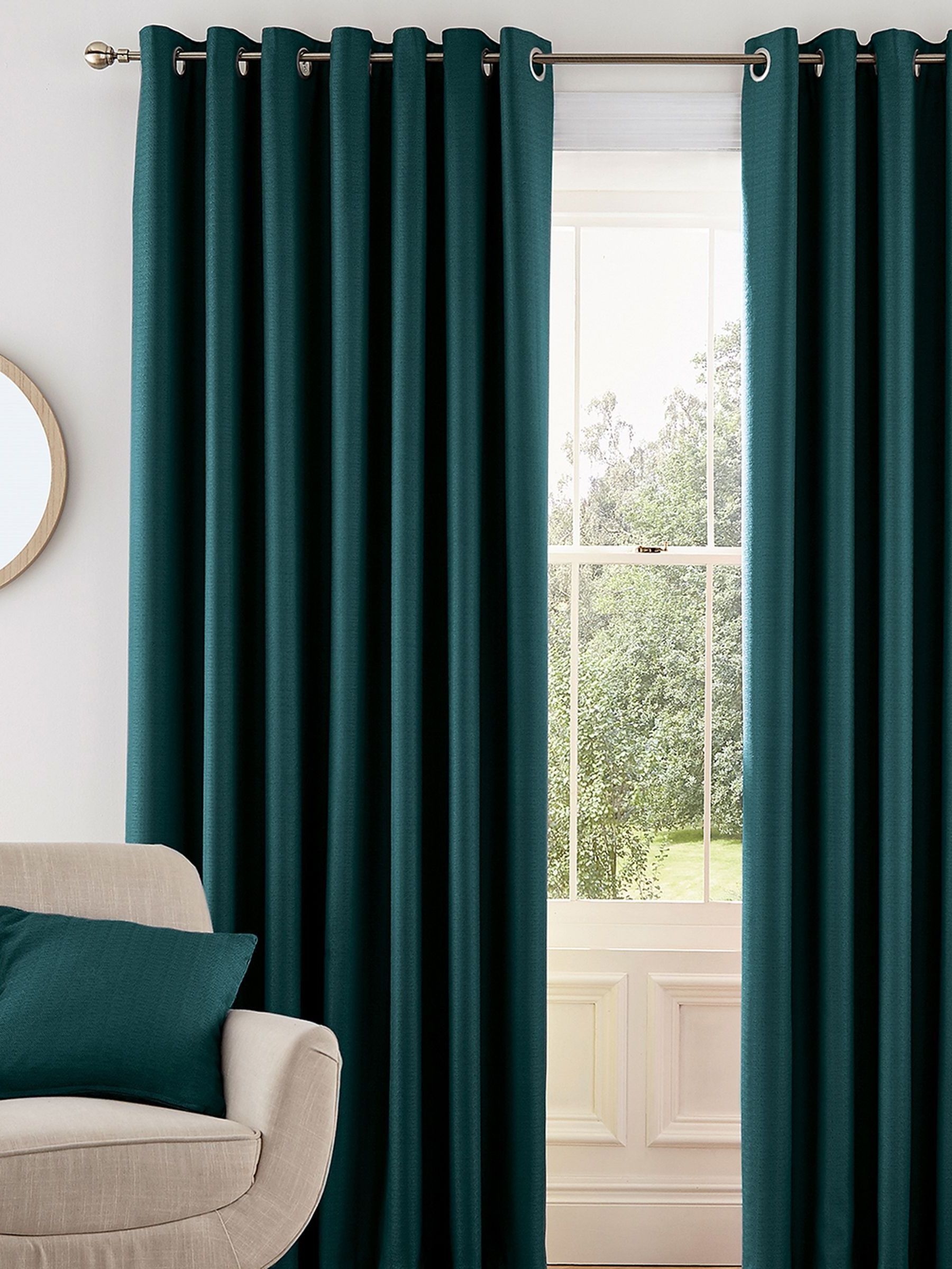 Buy Helena Springfield Teal Green Eden Lined Eyelet Curtains from the ...
