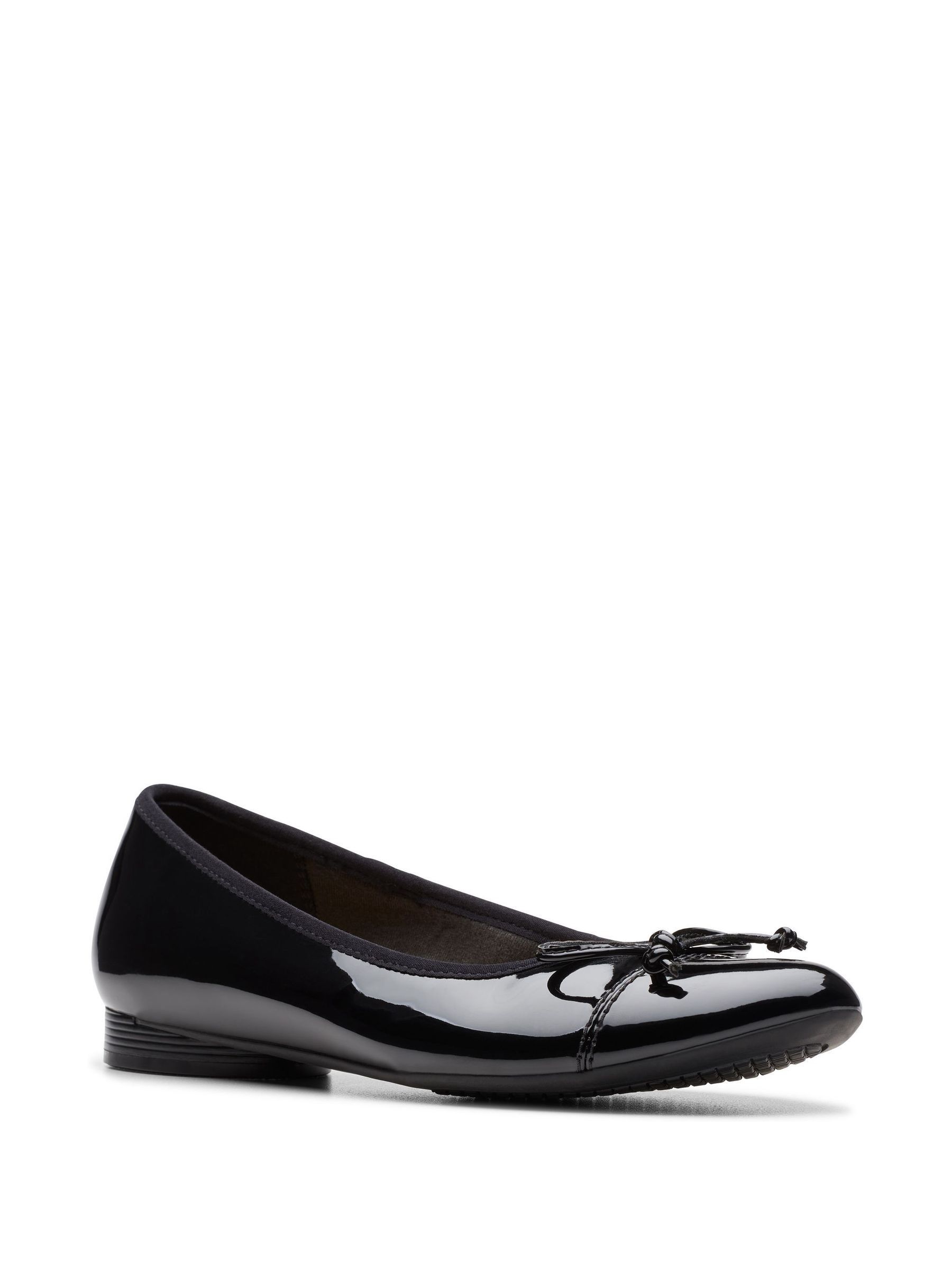 Buy Clarks Black Standard Fit (D) Patent Loreleigh Ballerina Shoes from ...