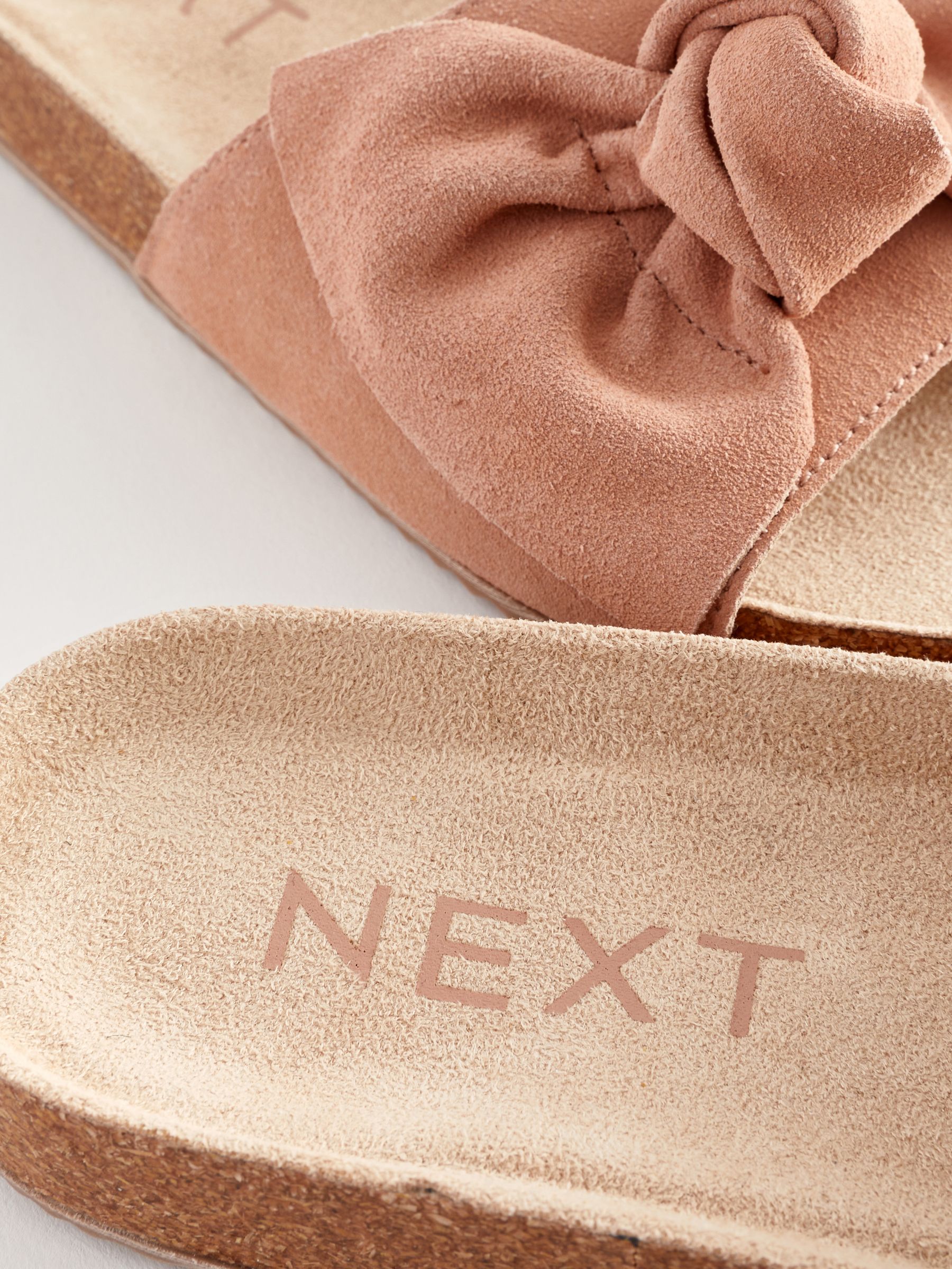 Buy Pink Suede Bow Sliders from the Next UK online shop