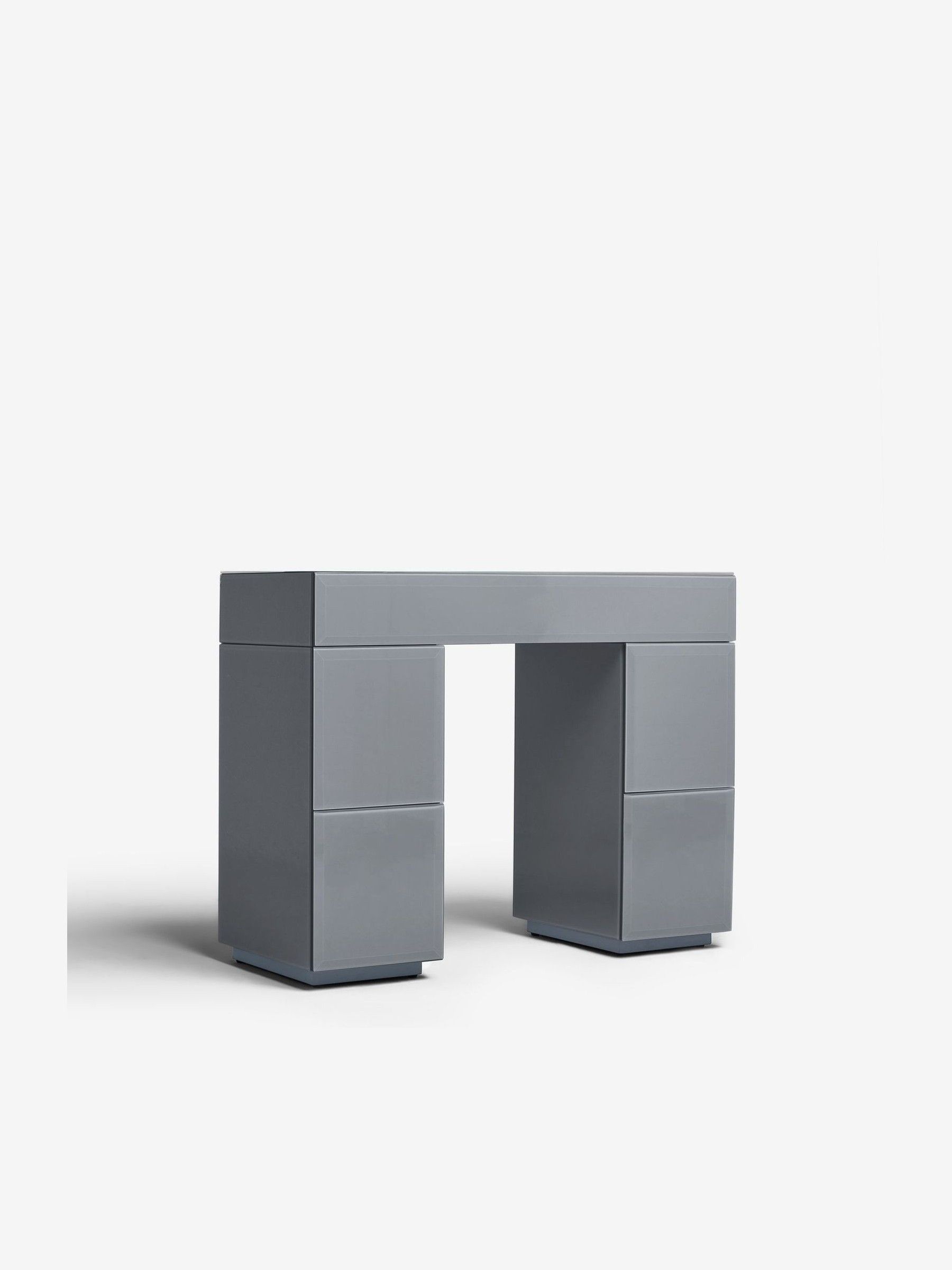 Buy Grey Sloane Glass Collection Luxe 5 Drawer Console Dressing Table ...