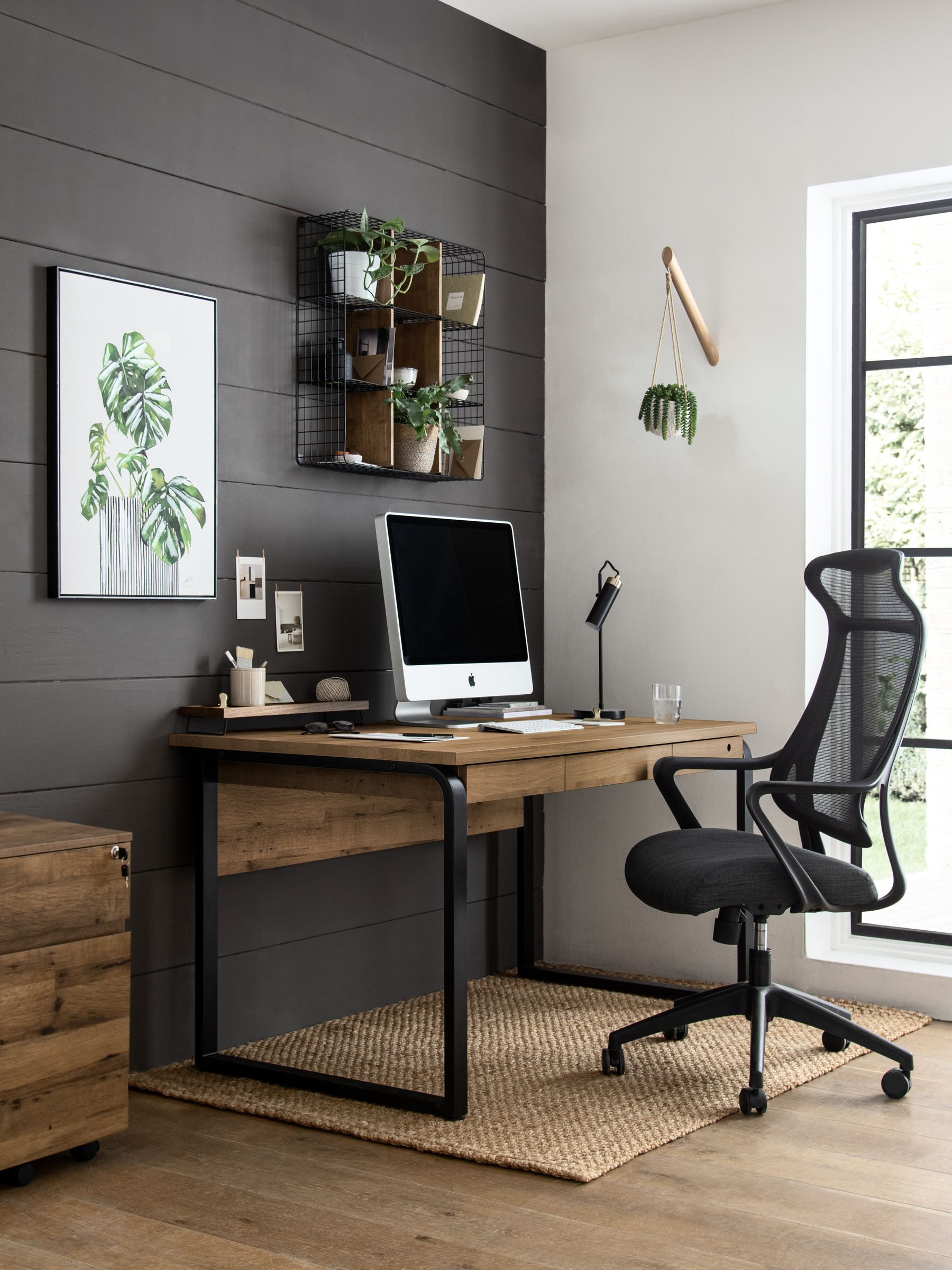 Buy Dark Natural Bronx Oak Effect Large Desk from the Next UK online shop