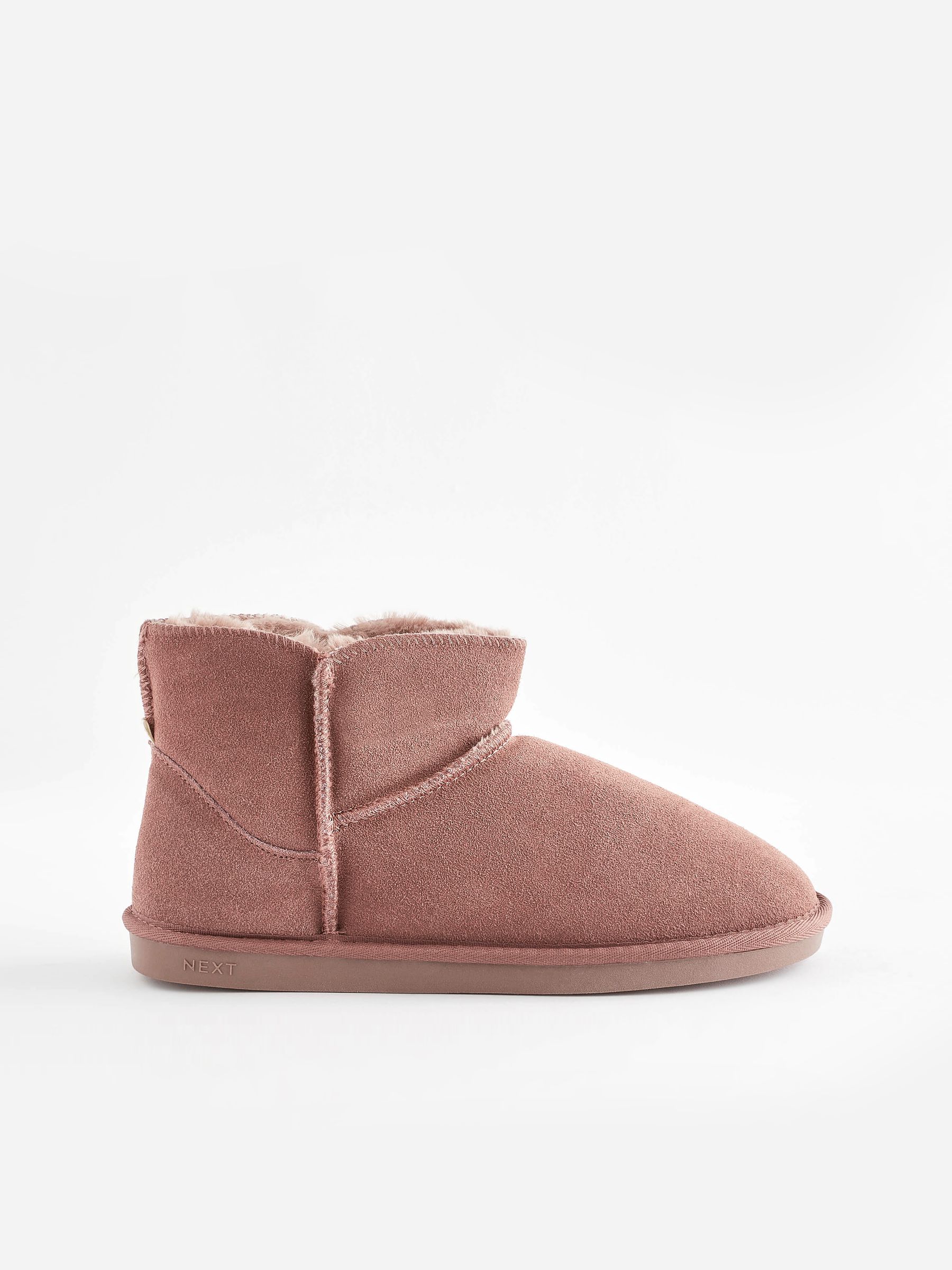 Buy Mink Pink Faux Fur Lined Suede Slipper Boots from the Next UK ...