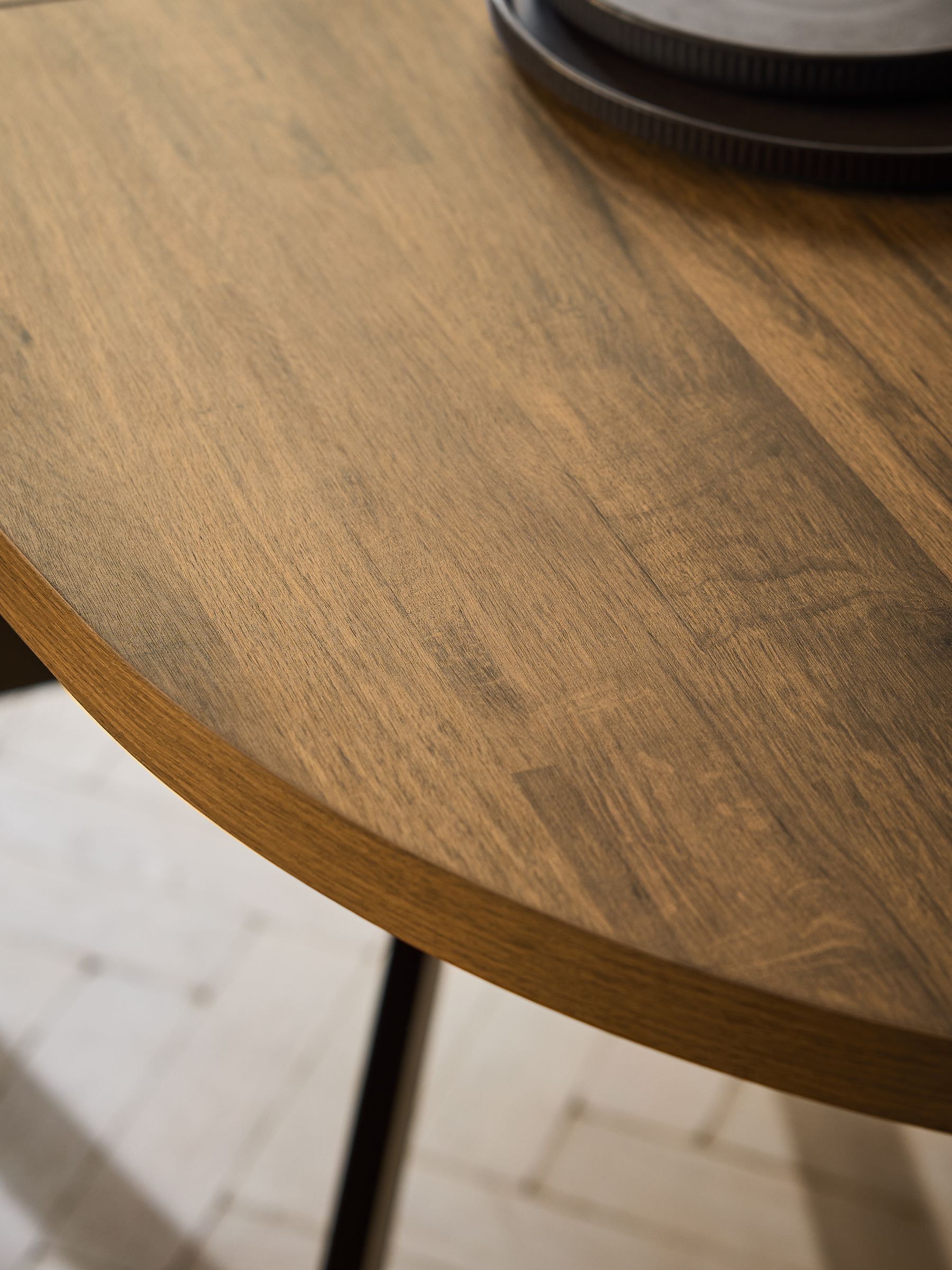 Buy Dark Bronx Oak Effect Oval 6 to 8 Seater Extending Dining Table ...