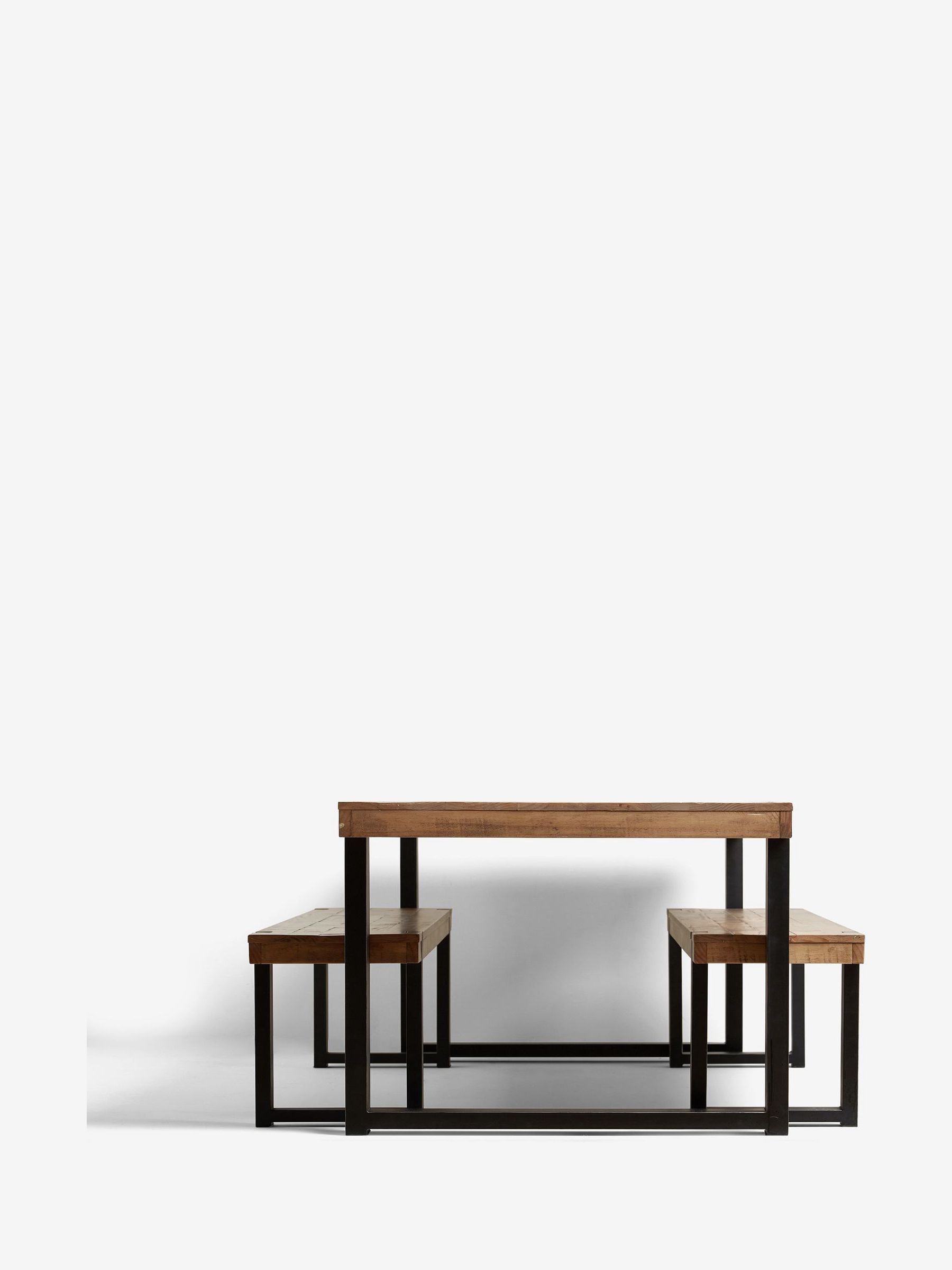 Buy Natural/Black Jefferson Solid Wood Pine 8 Seater Dining Table and ...