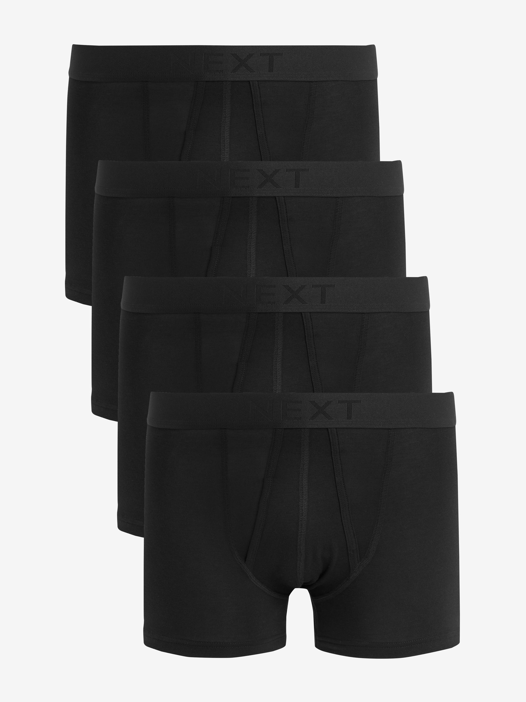 Buy Plain Black 4 pack Signature A-Fronts Boxers from the Next UK ...