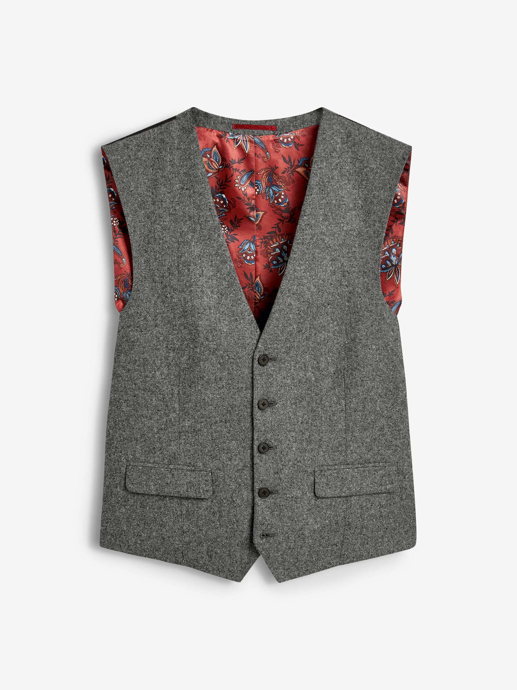 Buy Grey Regular Fit Donegal Suit Waistcoat from the Next UK online shop