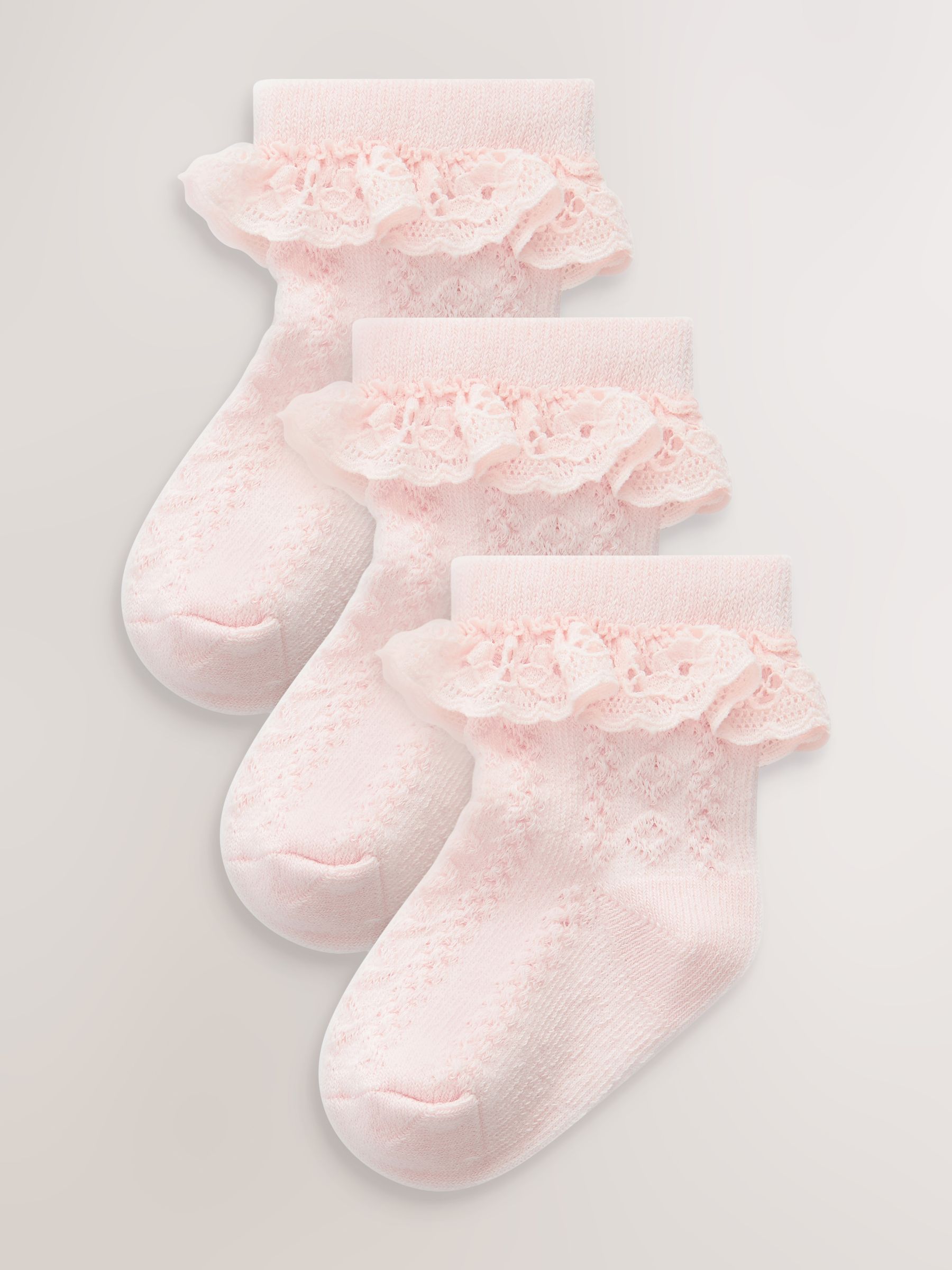 Buy Pink Lace Baby Socks 3 Pack from the Next UK online shop