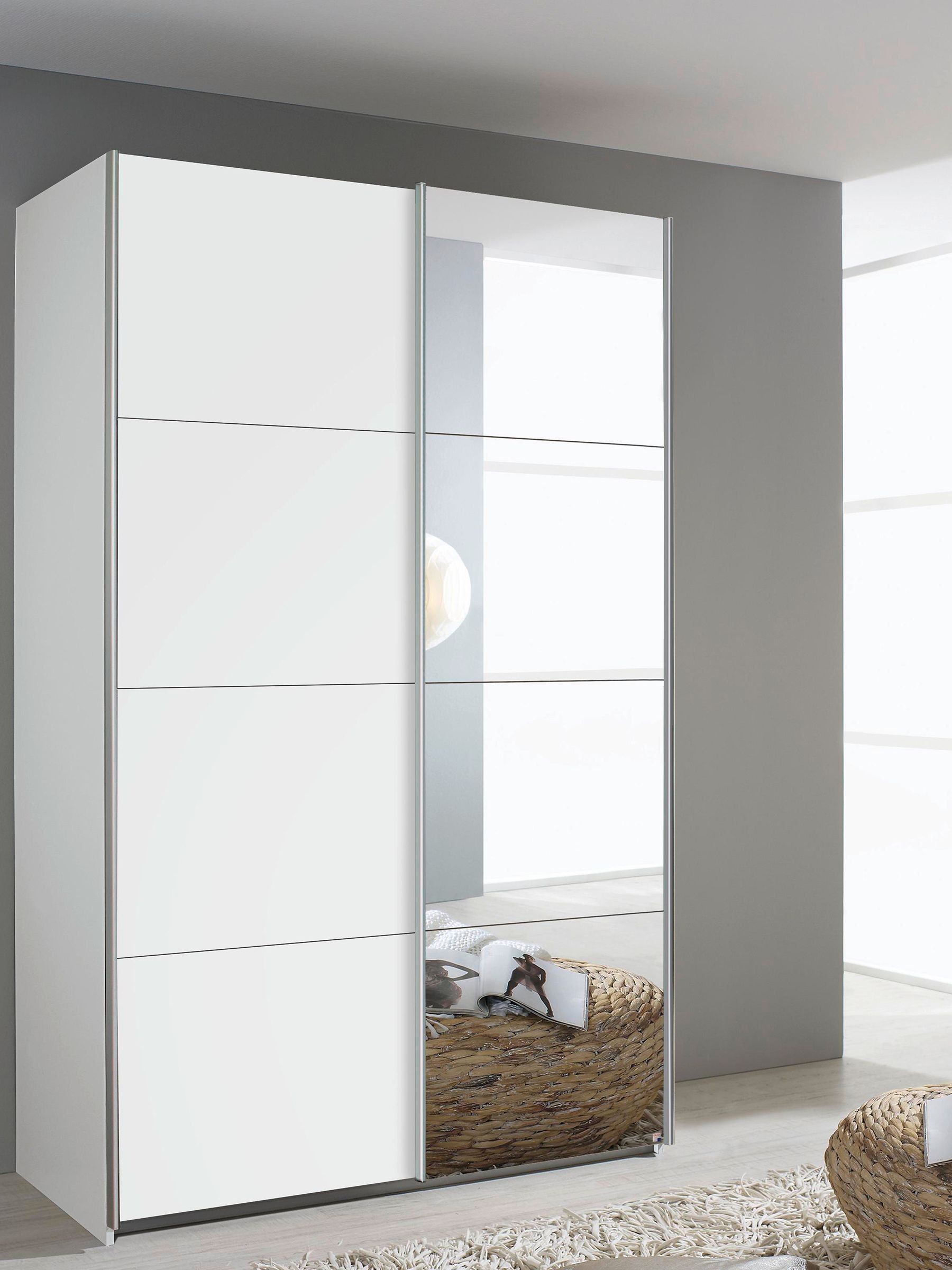 Buy Rauch White Cameron Wood and Mirror Sliding Semi 1.3m Sliding ...