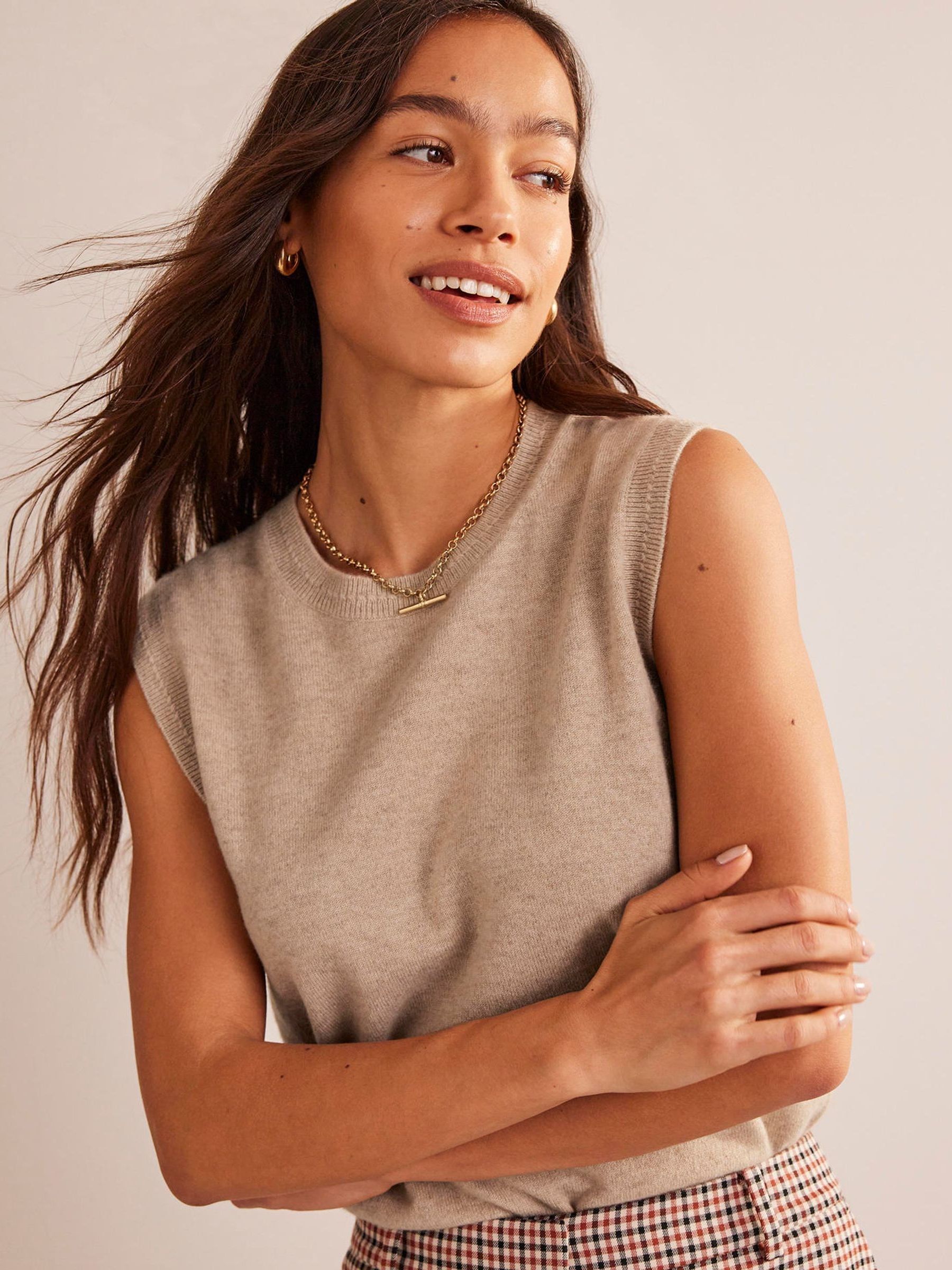 Buy Boden Natural Eva Cashmere Tank from the Next UK online shop