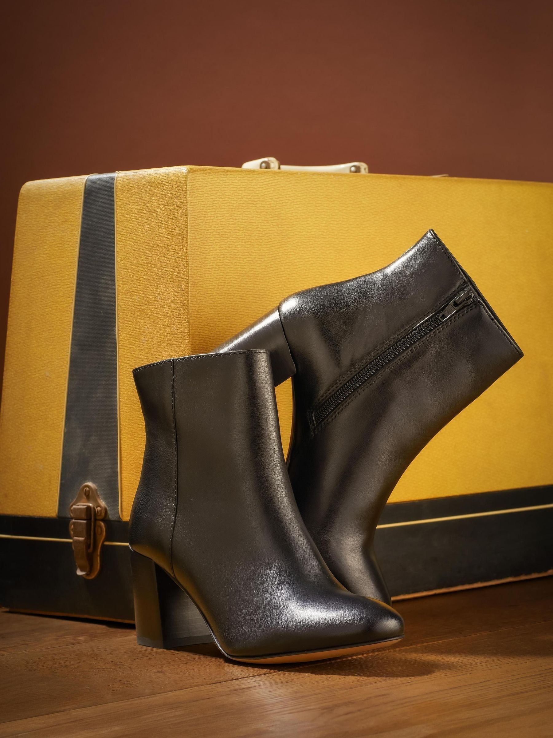 Buy Jones Bootmaker Neptune Leather Heeled Ankle Boots from the Next UK ...