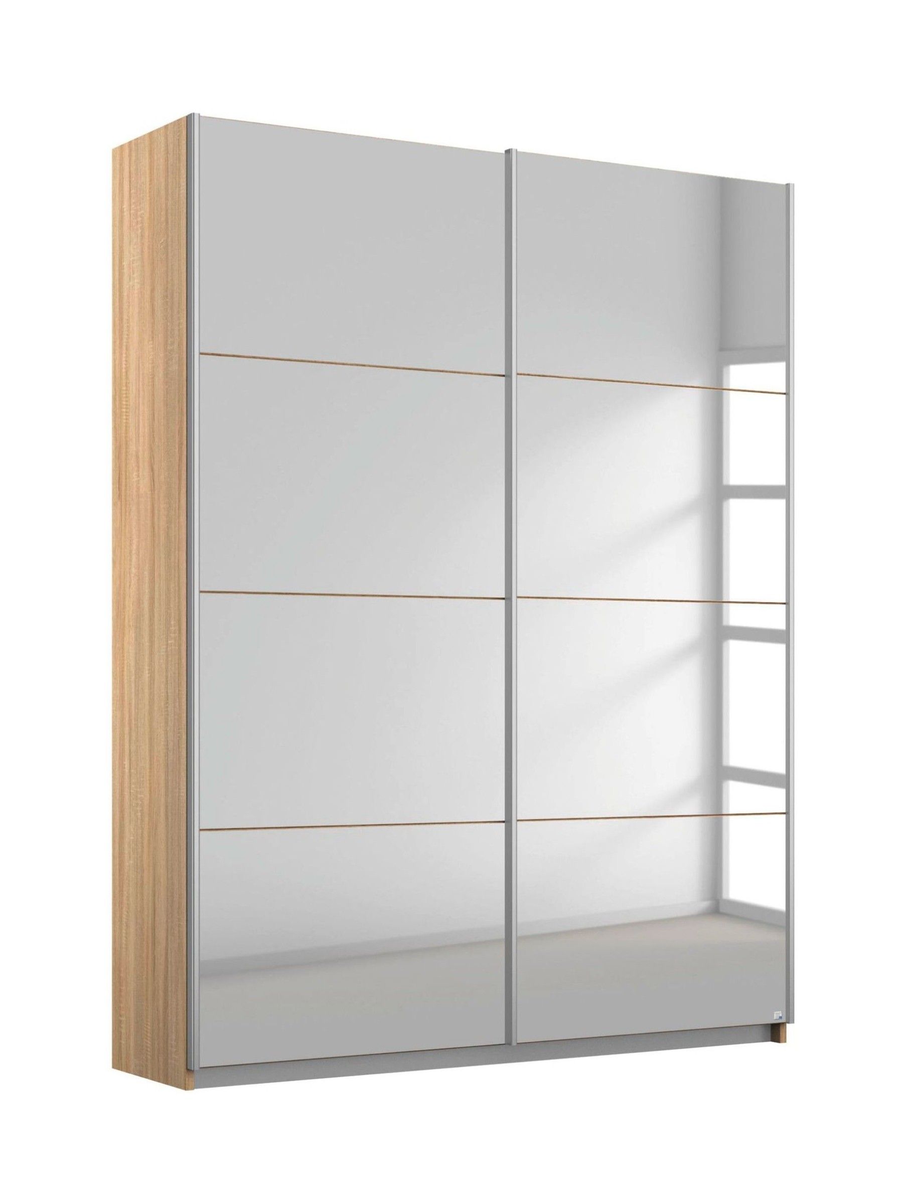 Buy Rauch Oak Cameron Mirror 1.3m Sliding Semi-Fitted Wardrobe from the ...
