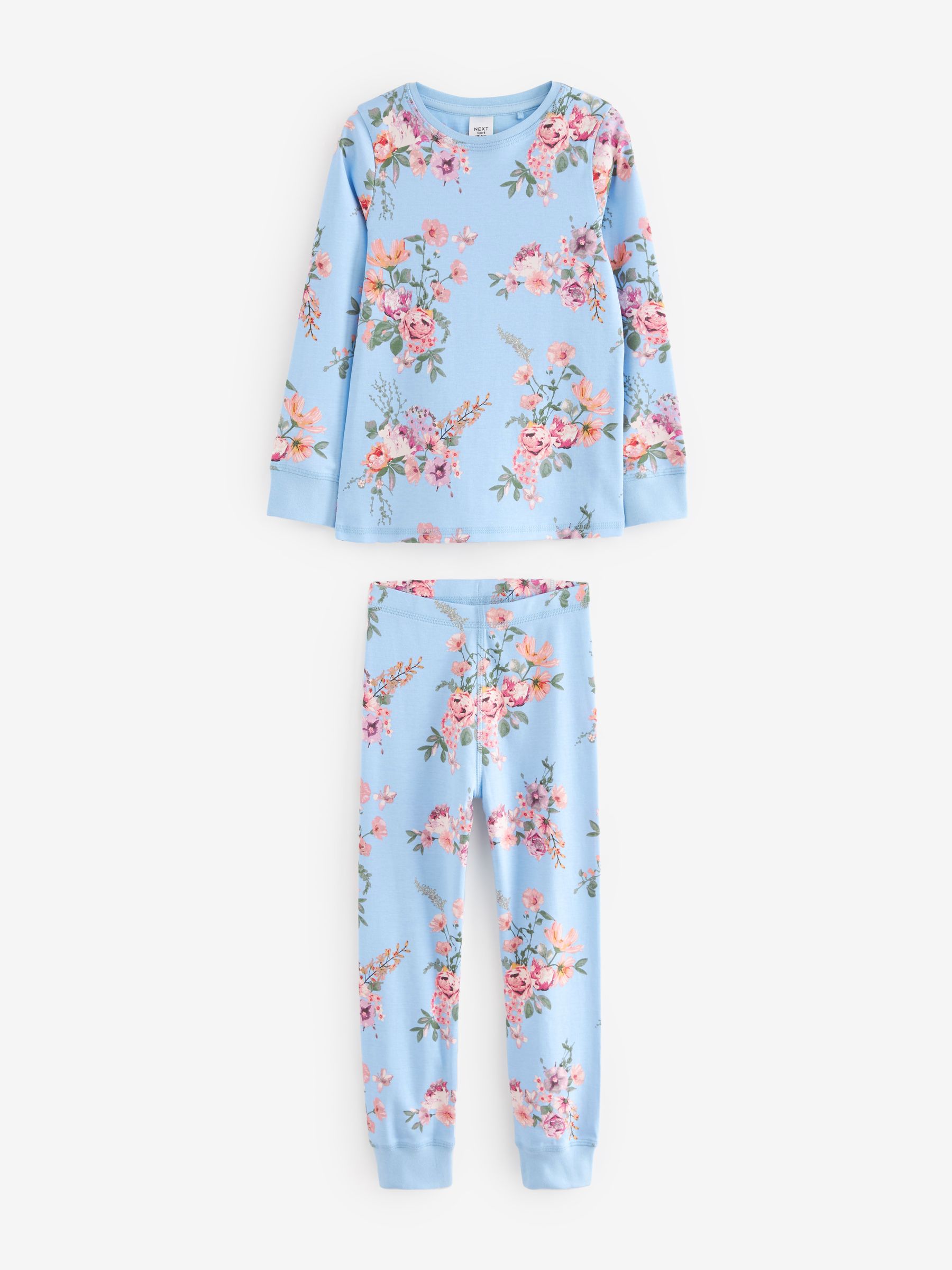 Buy Neutral 100% Cotton Floral Pyjamas 3 Pack (9mths-16yrs) from Next ...