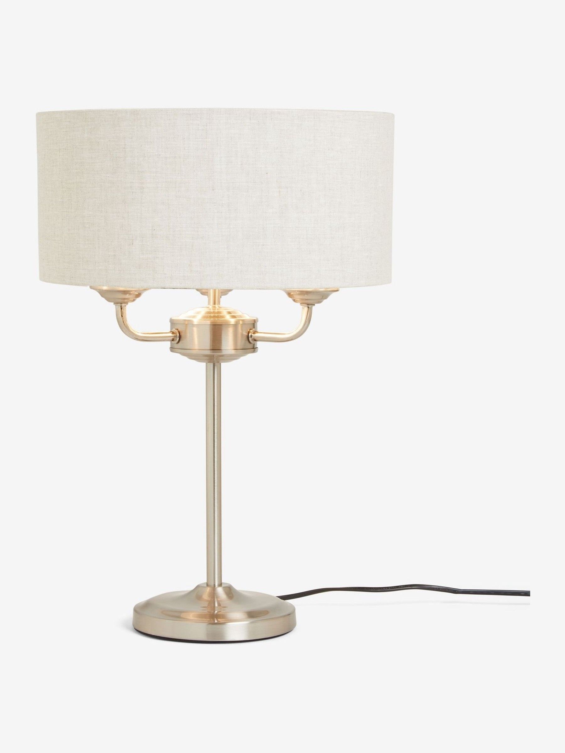 Buy Brushed Nickel Burford 3 Light Table Lamp from Next Ireland