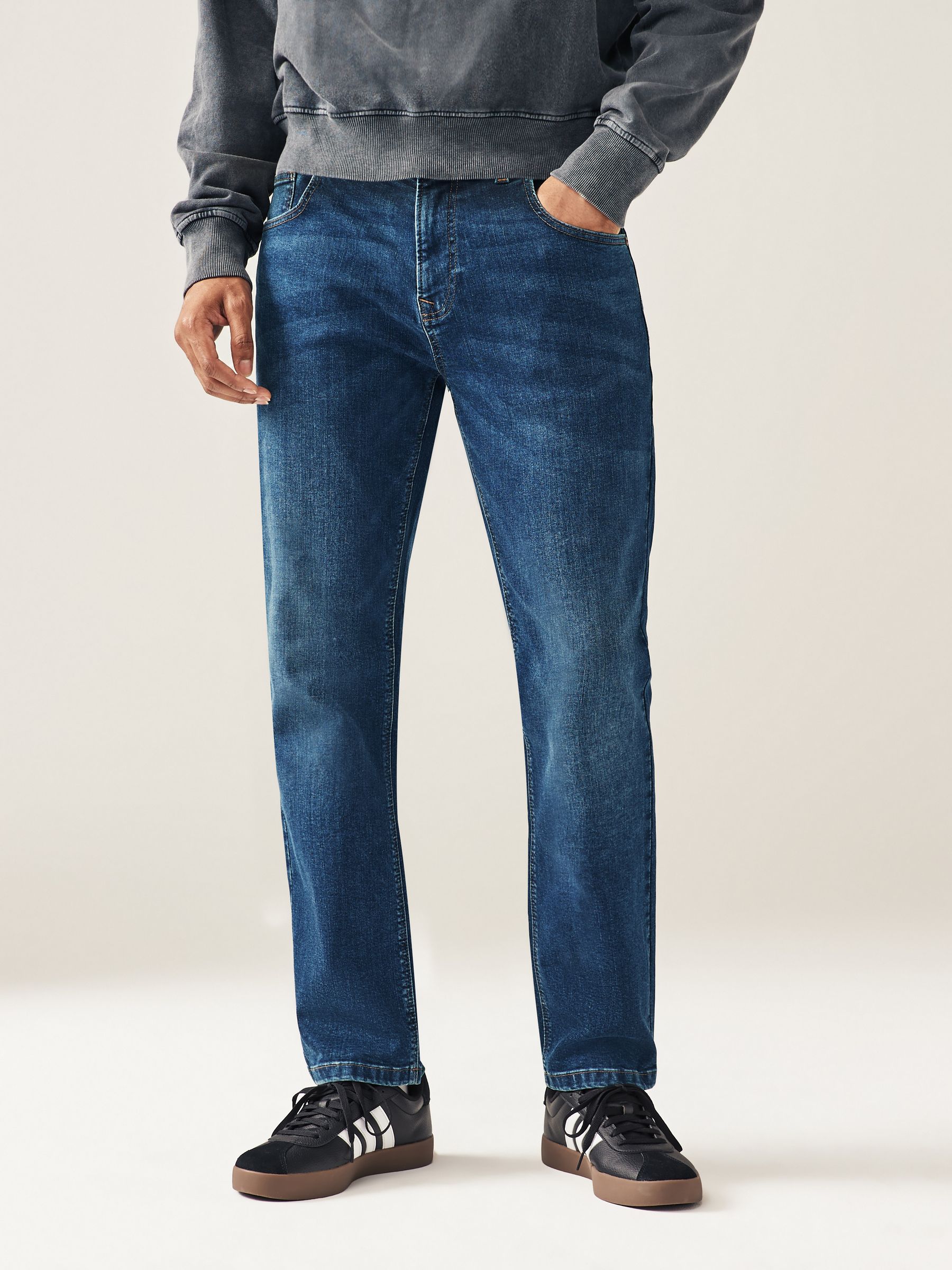 Buy Blue Mid Slim Fit Classic Stretch Jeans from Next Israel