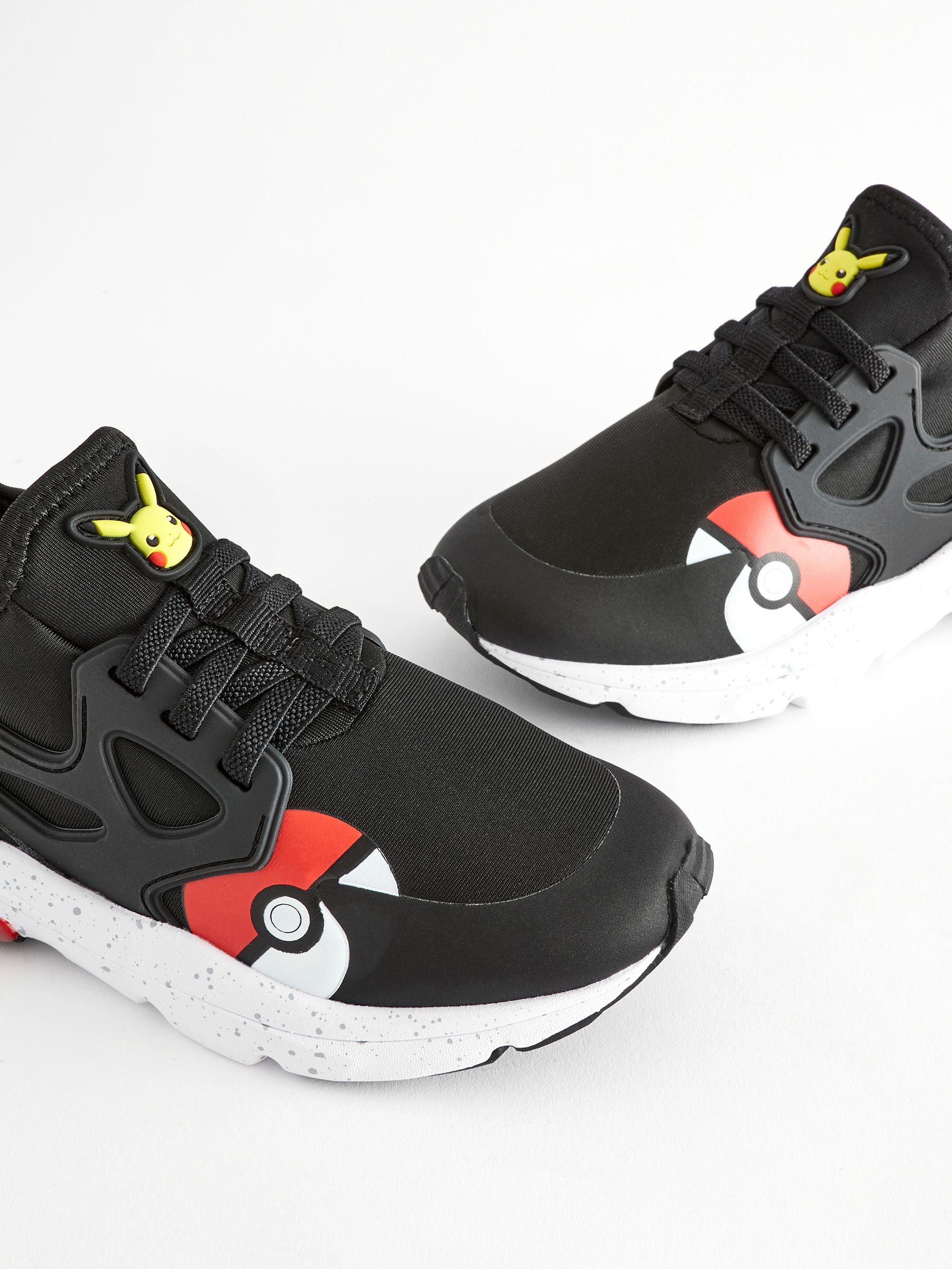Buy Black/Red Standard Fit (F) Pokemon Elastic Lace Trainers from Next ...