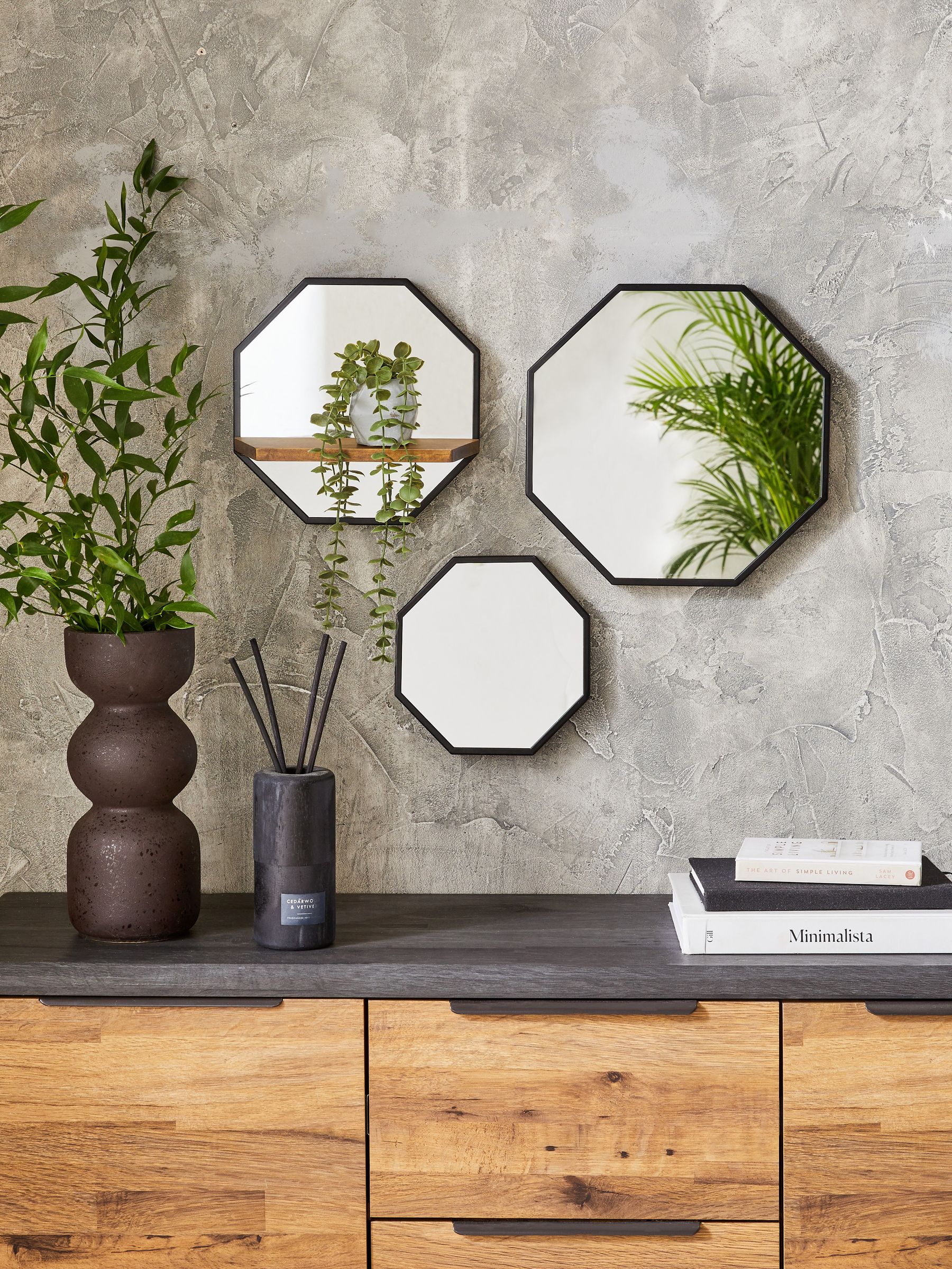 Buy Black Set of 3 Bronx Wall Mirrors from the Next UK online shop