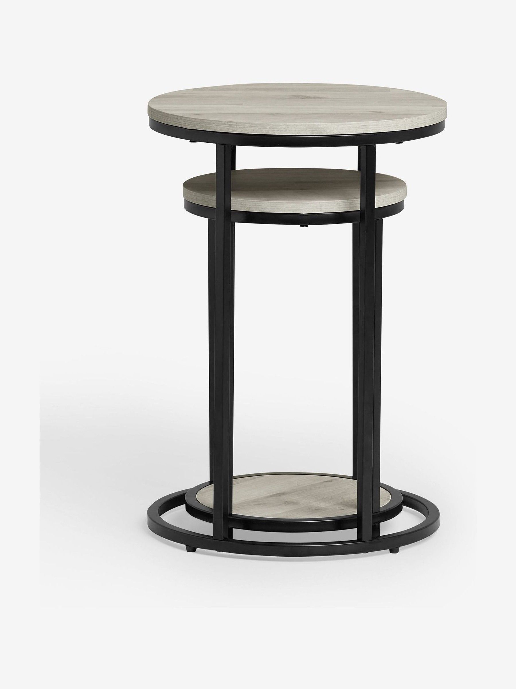 Buy Grey Bronx Oak Effect Round Set of 2 Nest of Tables from the Next ...