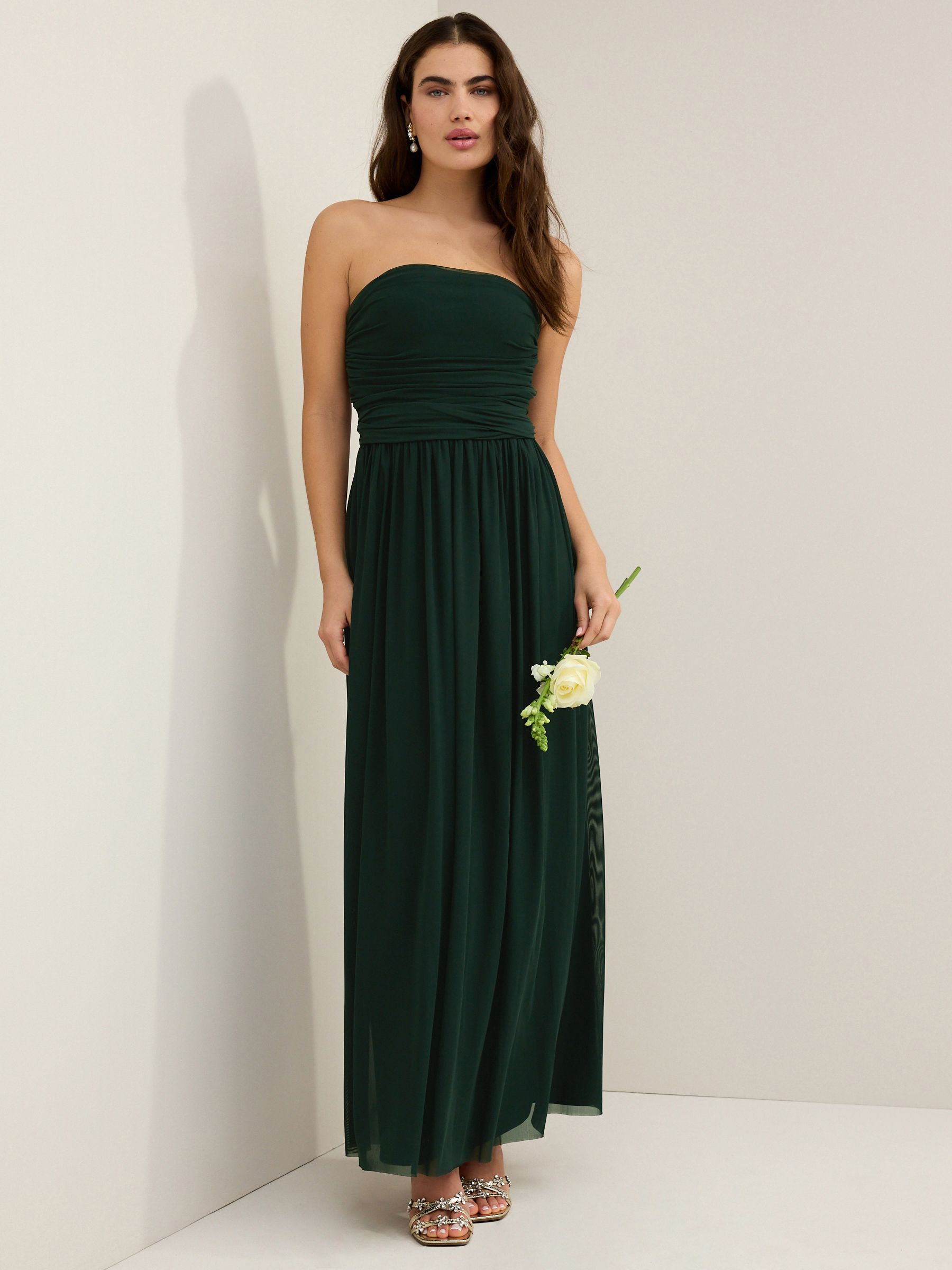 Buy Dark Green Mesh Multiway Wedding Guest Bridesmaid Maxi Dress from ...