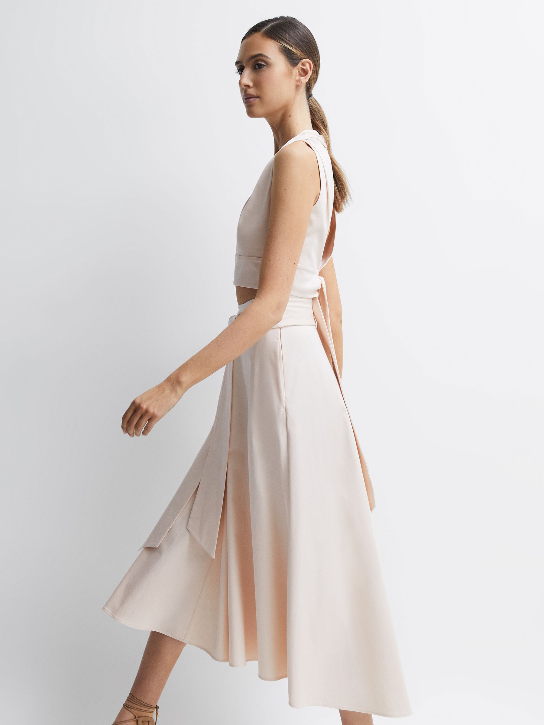 Buy Reiss Nude Rebecca Fitted High Rise Midi Skirt from the Next UK ...