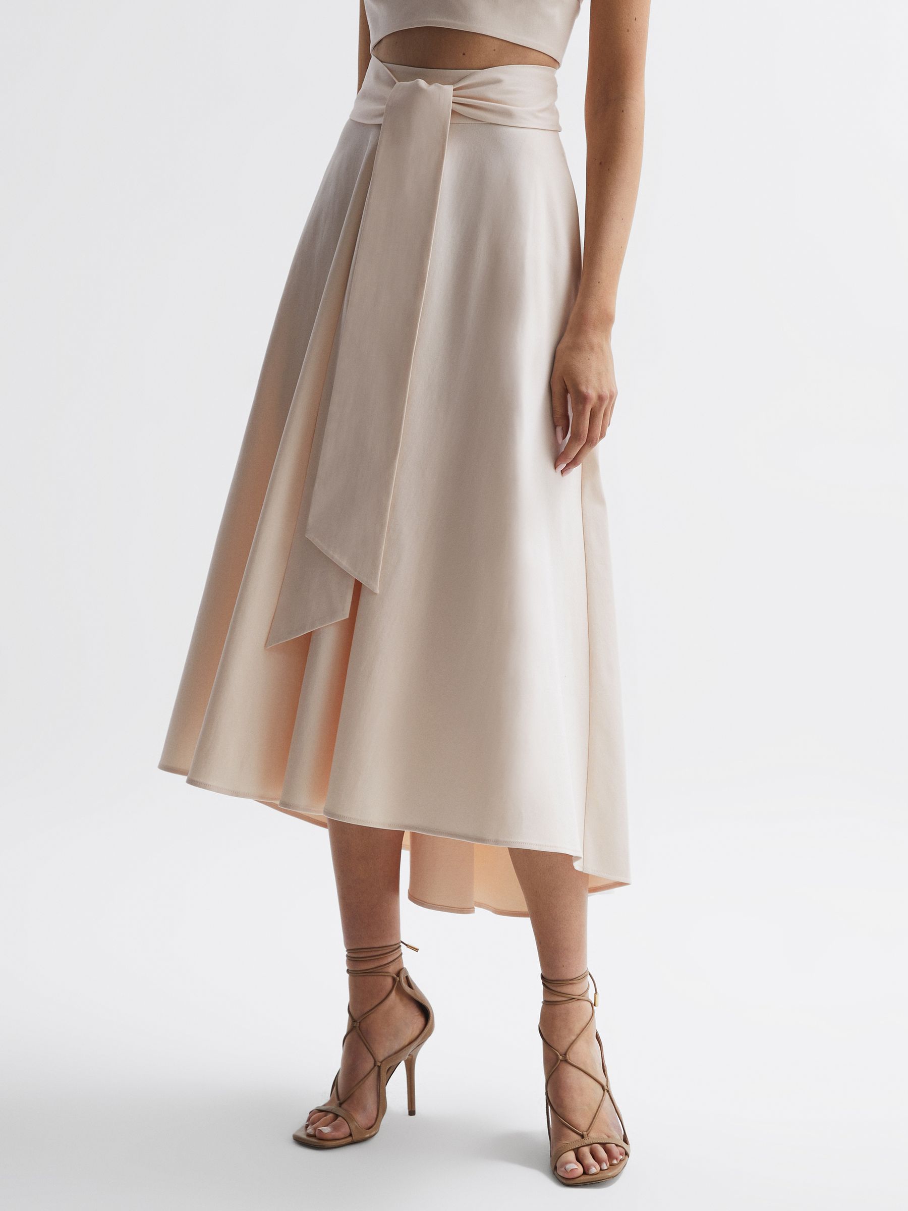 Buy Reiss Nude Rebecca Fitted High Rise Midi Skirt from the Next UK ...