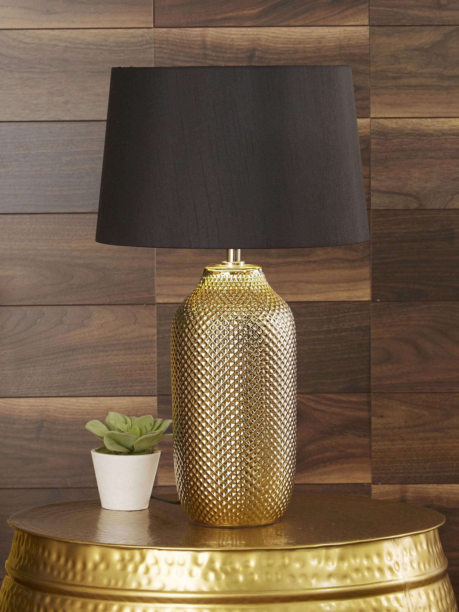 Pacific Gold Textured Ceramic Table Lamp