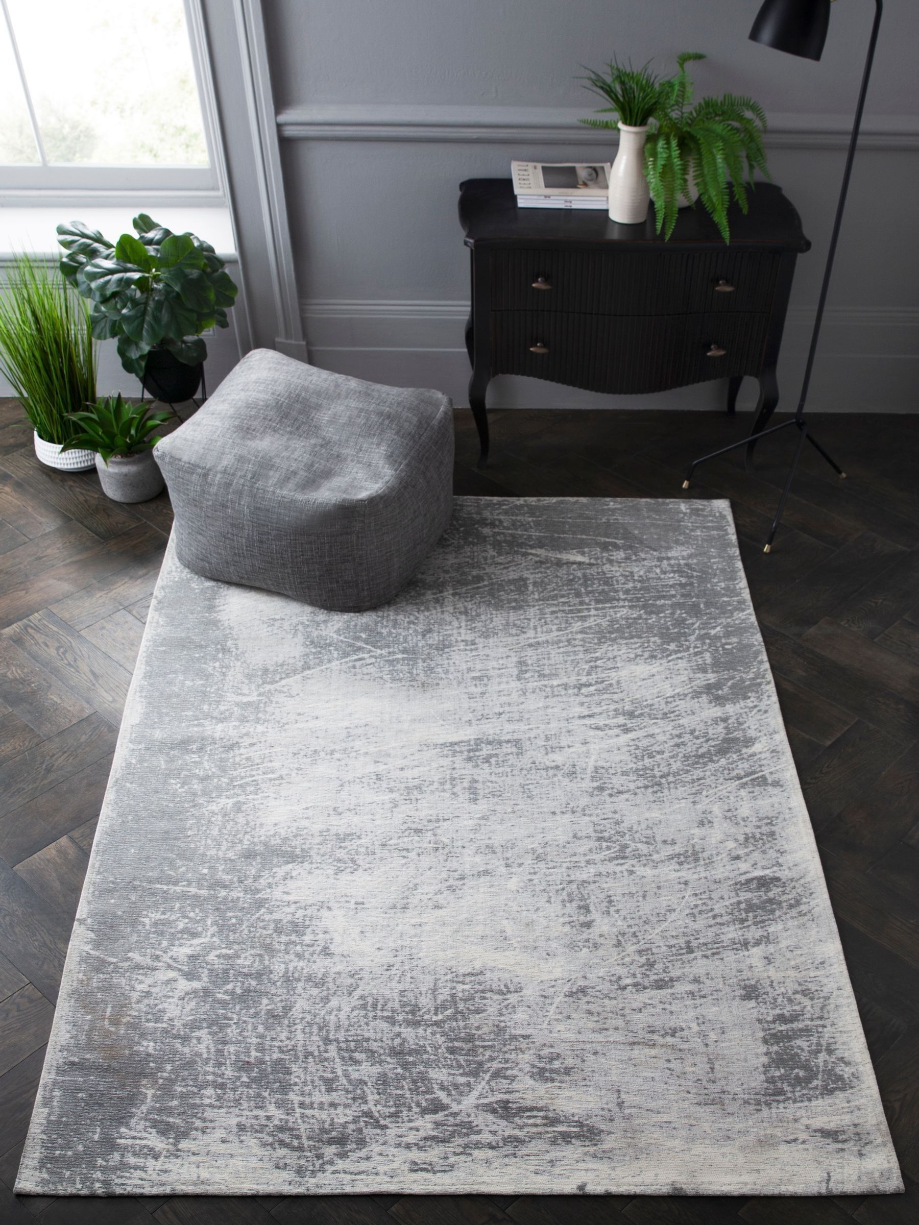 Buy Grey Graphite Abstract Flat Weave Rug from the Next UK online shop