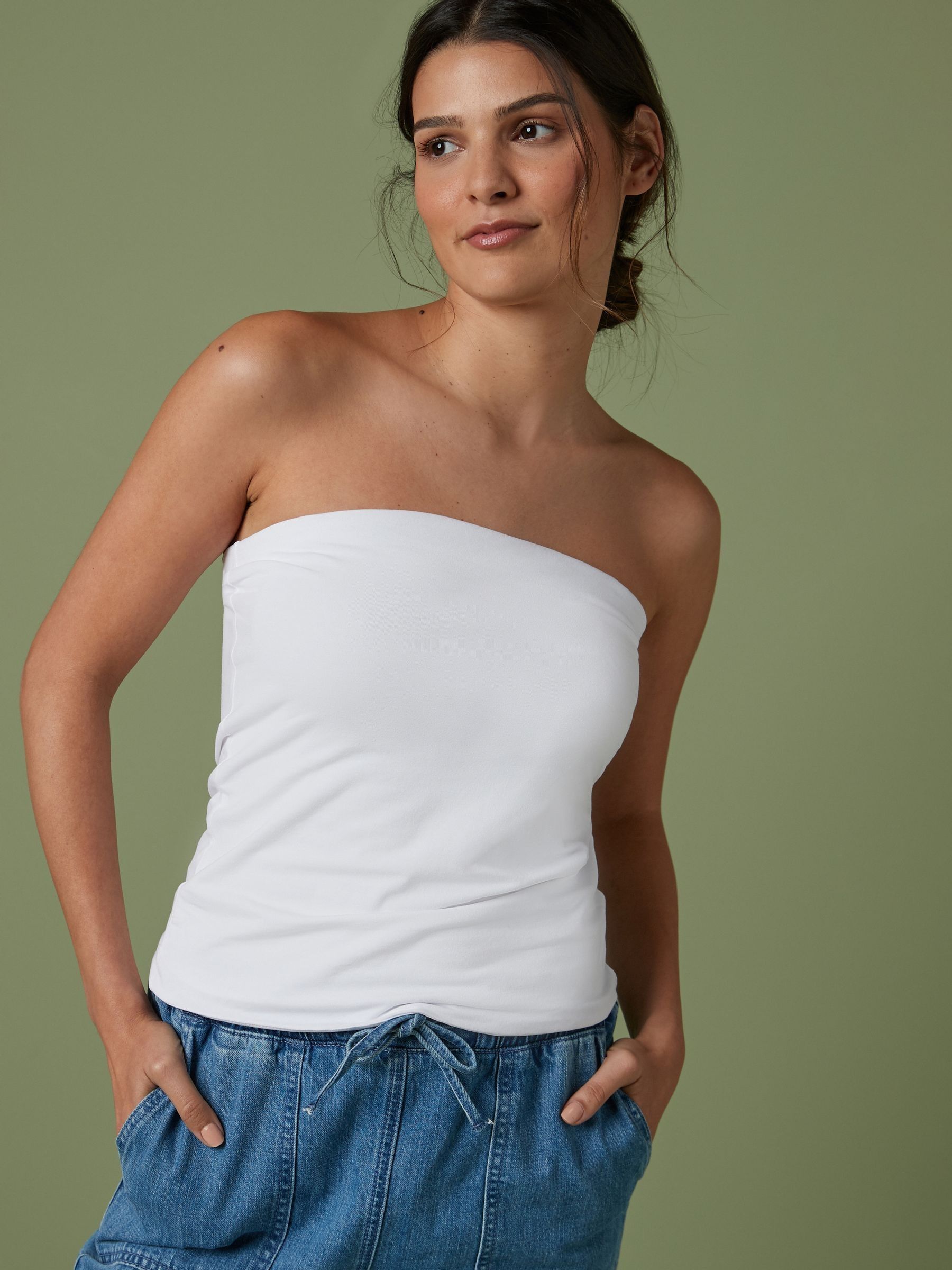 Buy White Cotton Rich Bandeau Boobtube Top from the Next UK online shop