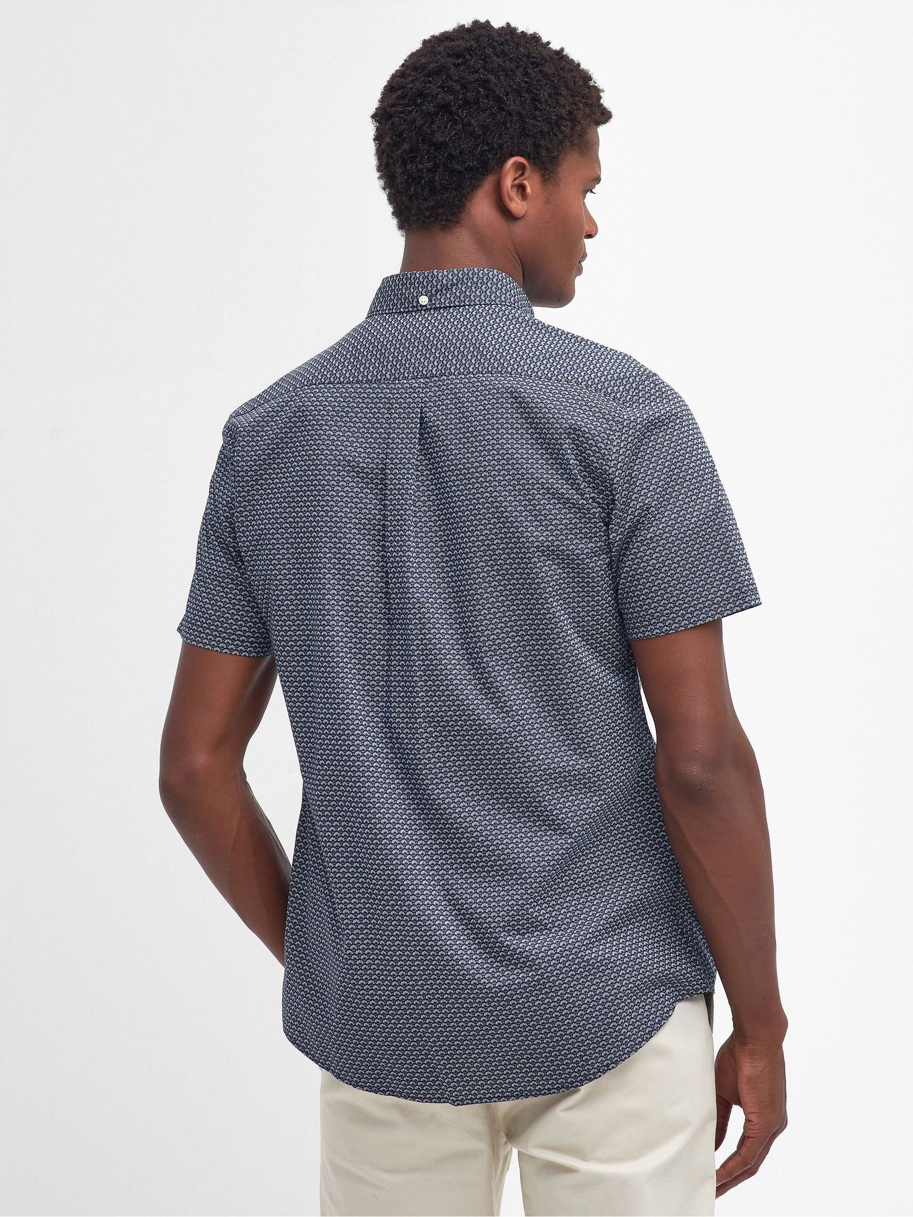 Buy Barbour® Navy Shell Print Short Sleeve 100% Cotton Shirt from the ...