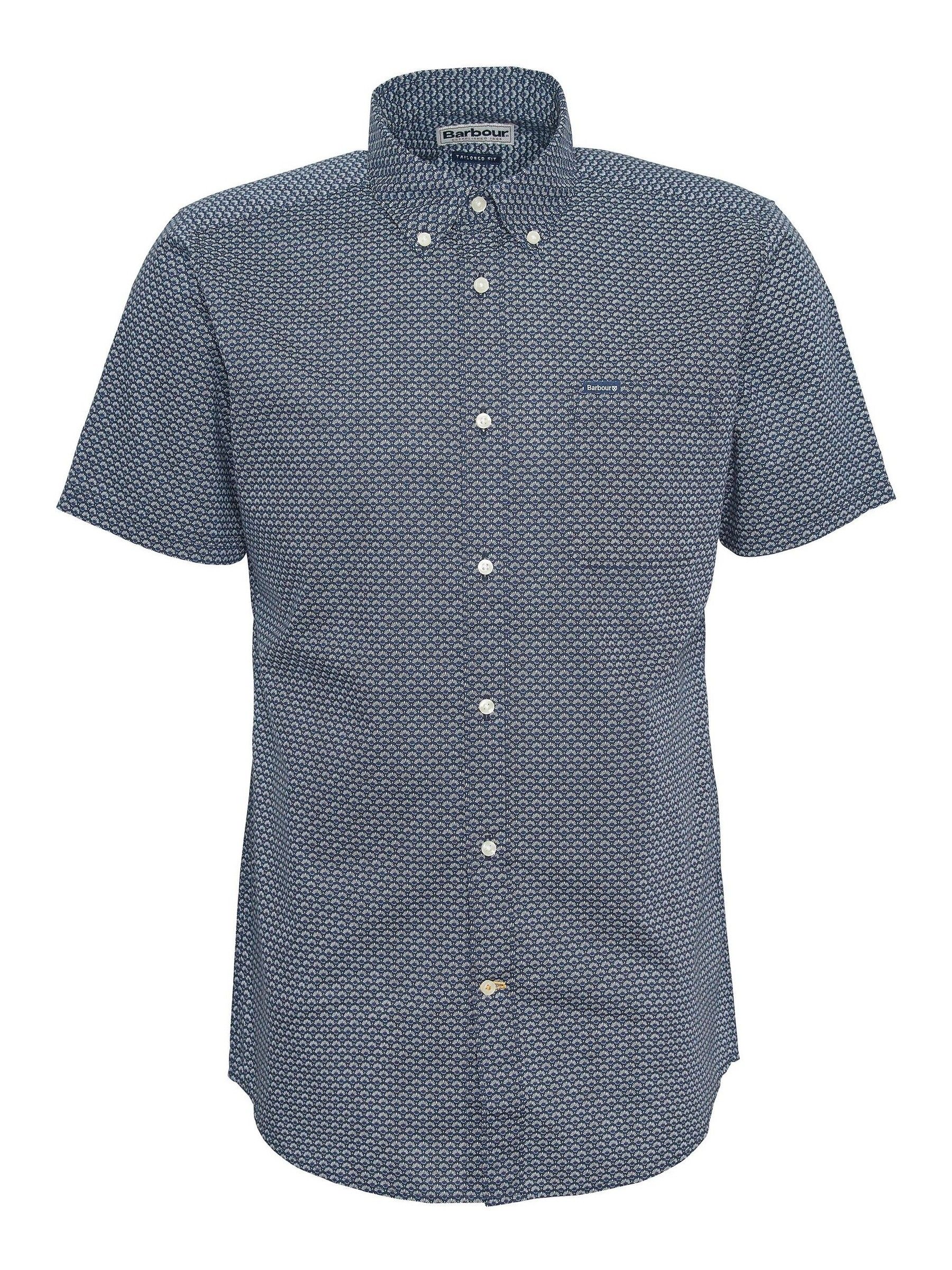 Buy Barbour® Navy Shell Print Short Sleeve 100% Cotton Shirt from the ...