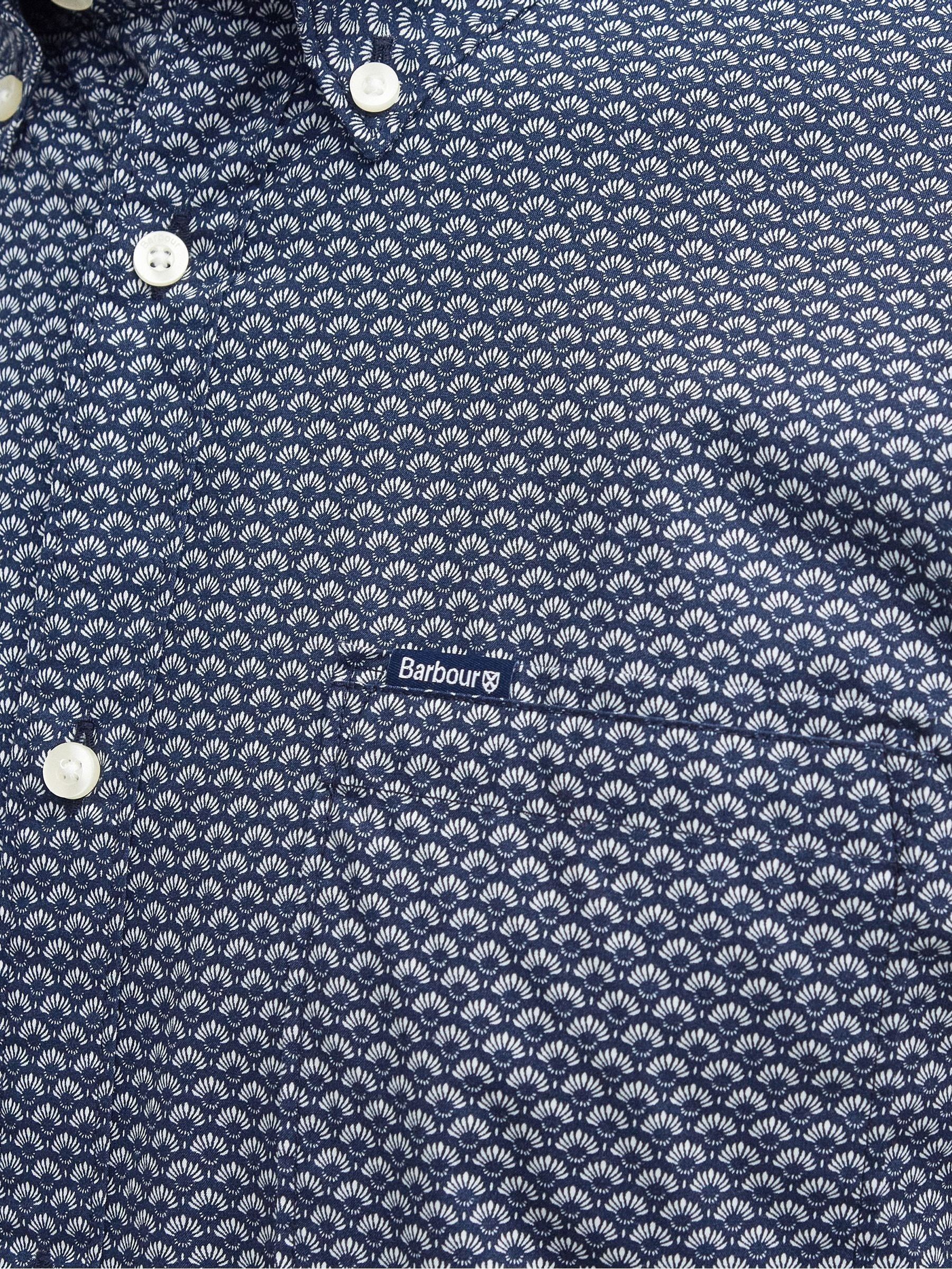Buy Barbour® Navy Shell Print Short Sleeve 100% Cotton Shirt from the ...