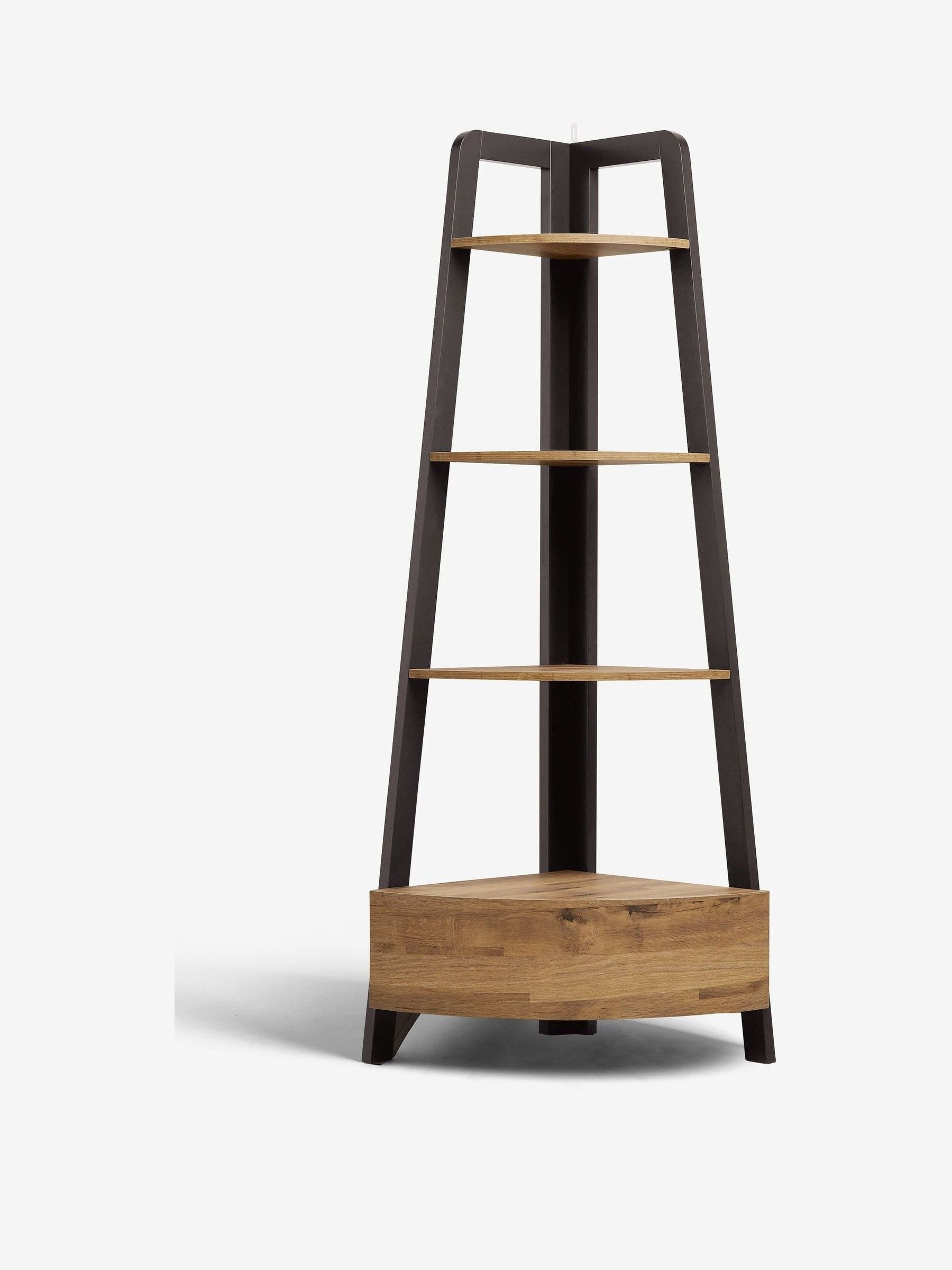 Buy Dark Bronx Oak Effect Corner Ladder Shelf from the Next UK online shop