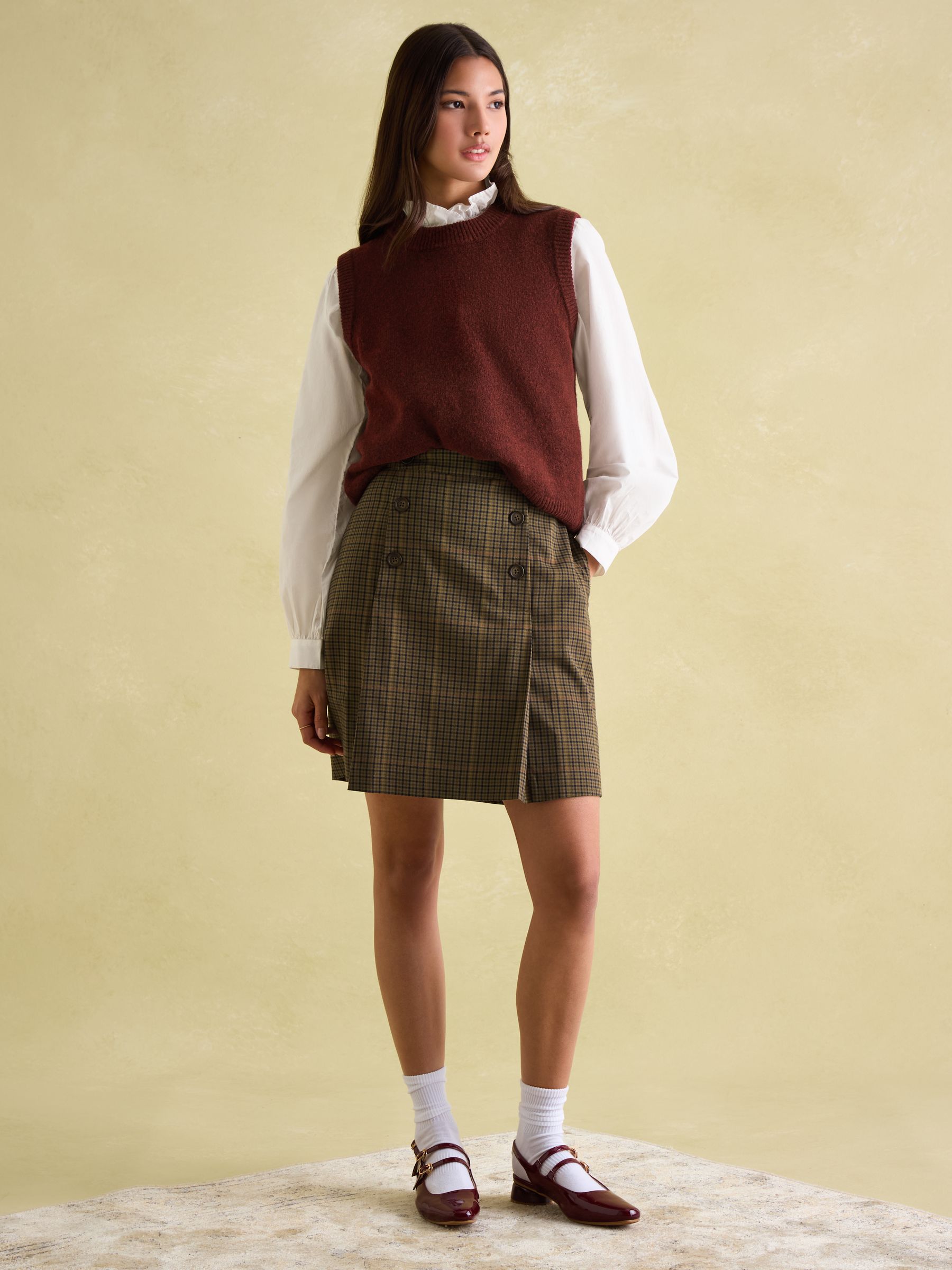 Buy Joules Maize Check Skirt from the Next UK online shop