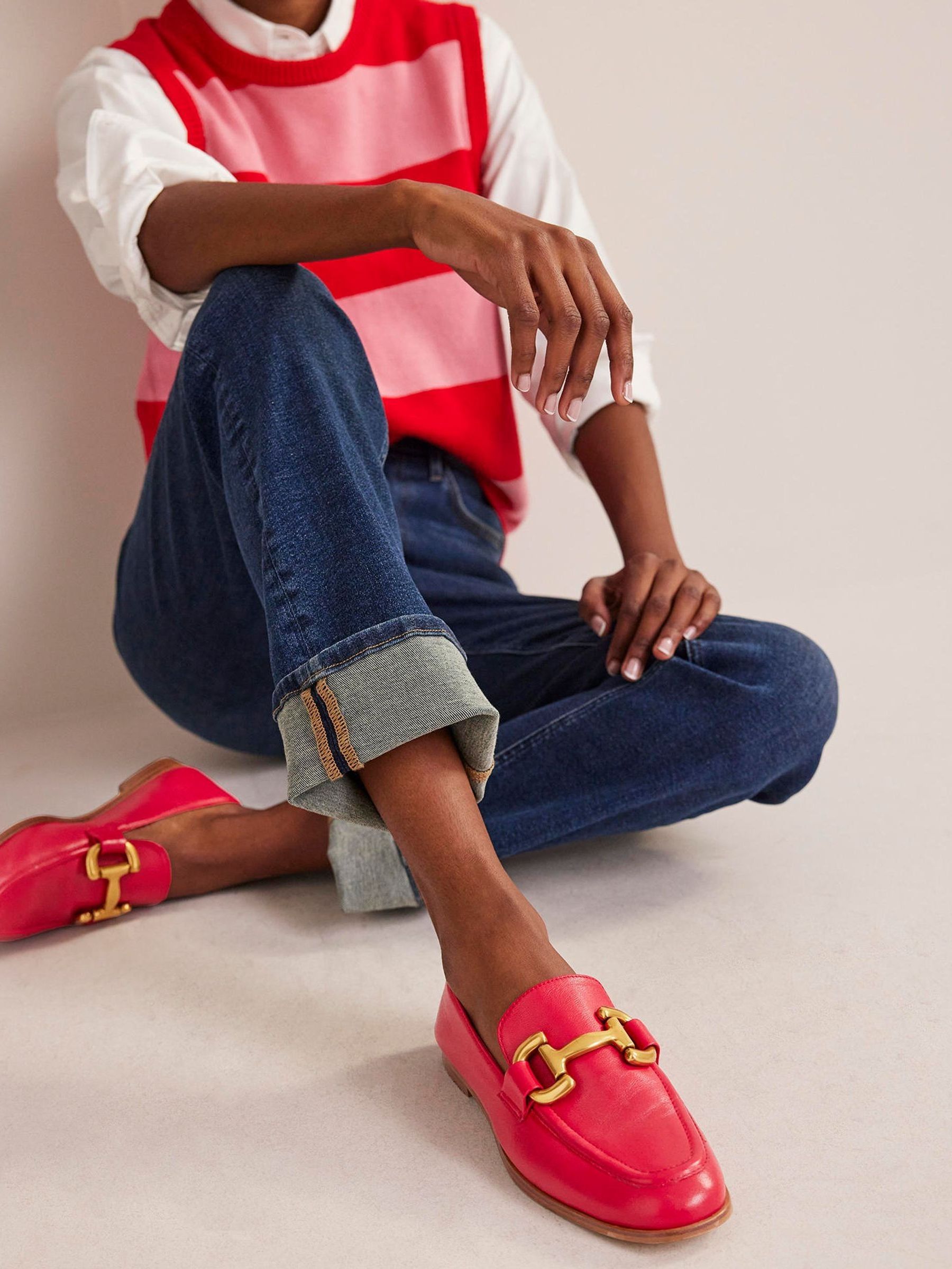 Buy Boden Red Snaffle Leather Loafers from the Next UK online shop