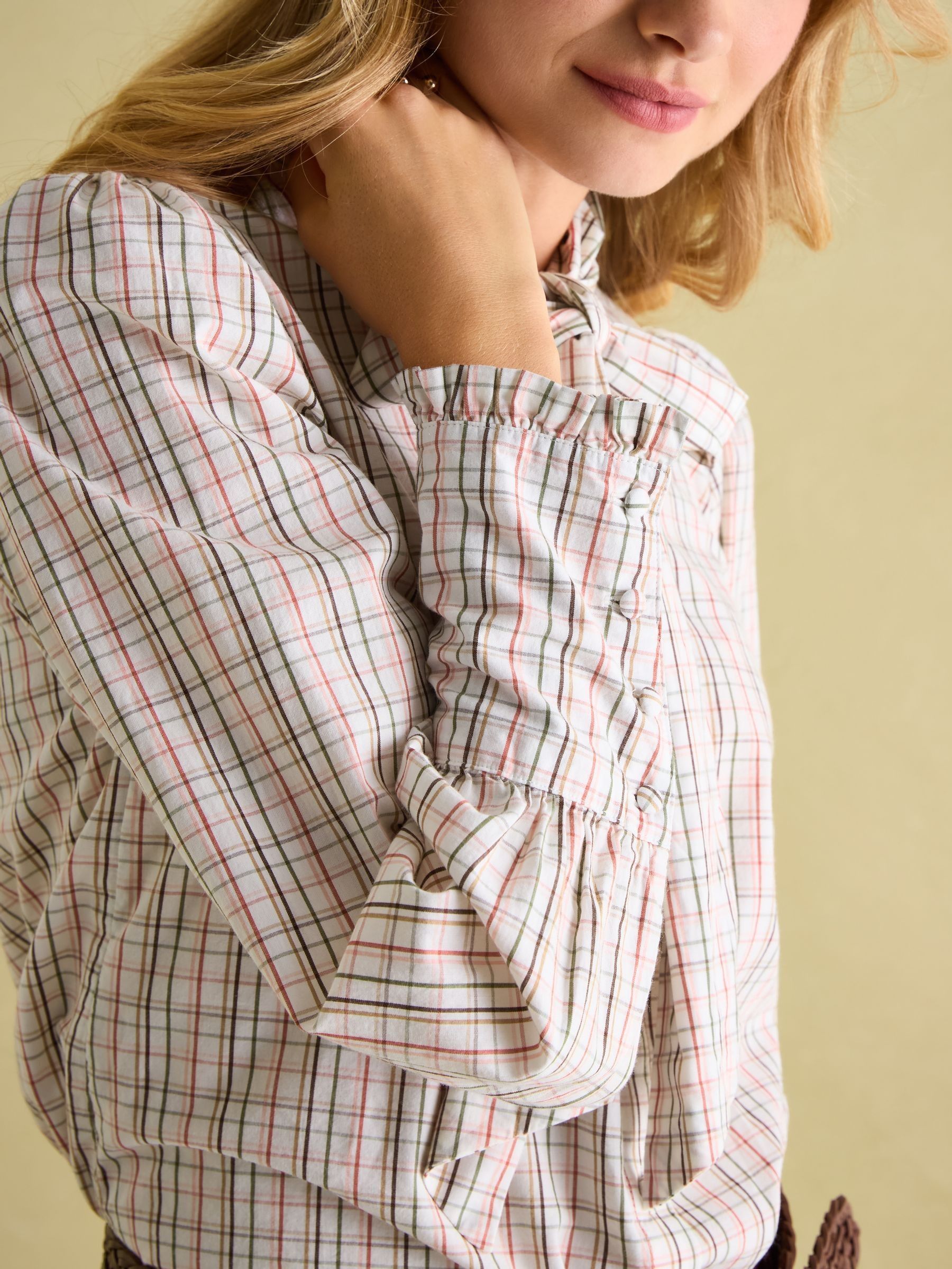 Buy Joules Everly Check Tie Neck Blouse from the Next UK online shop