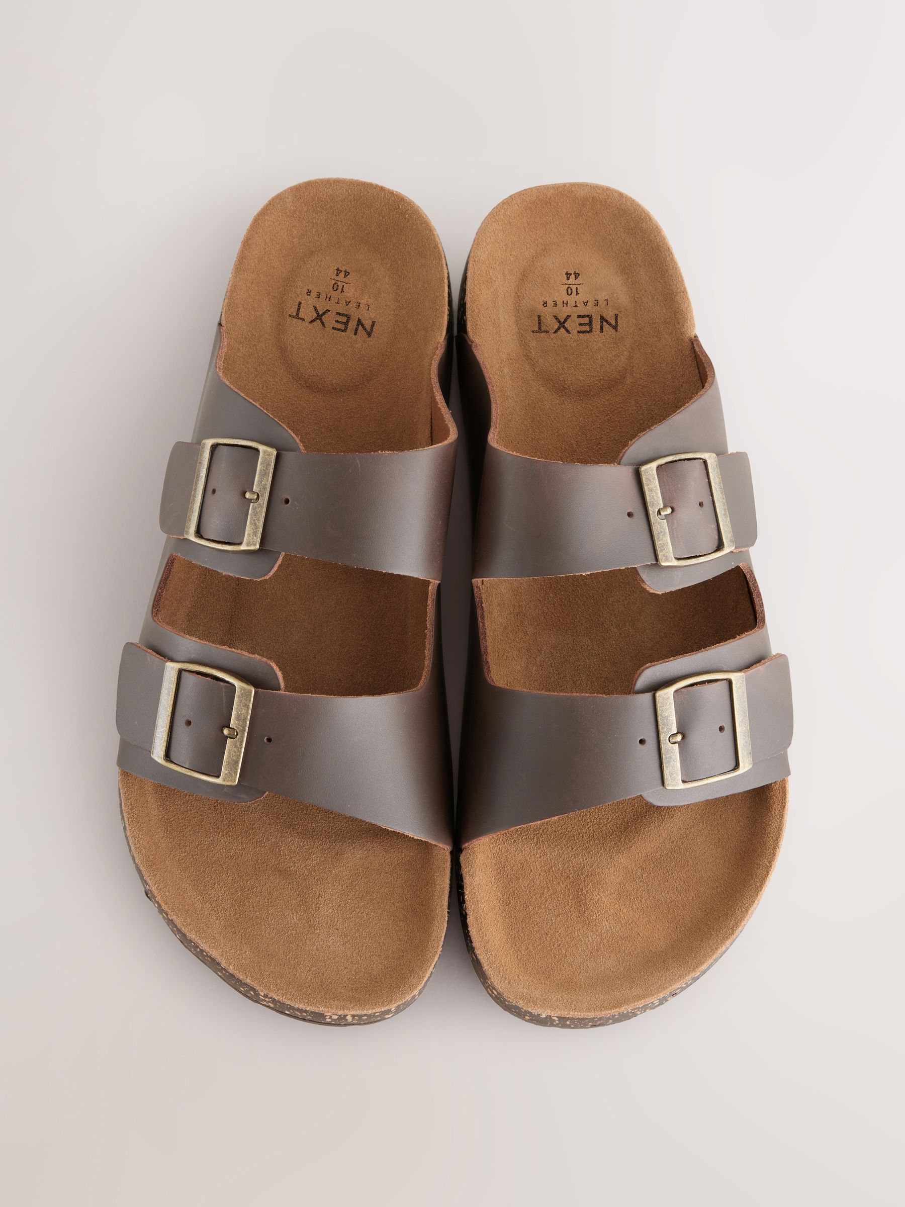 Buy Brown Leather Two Buckle Sandals from Next Saudi Arabia