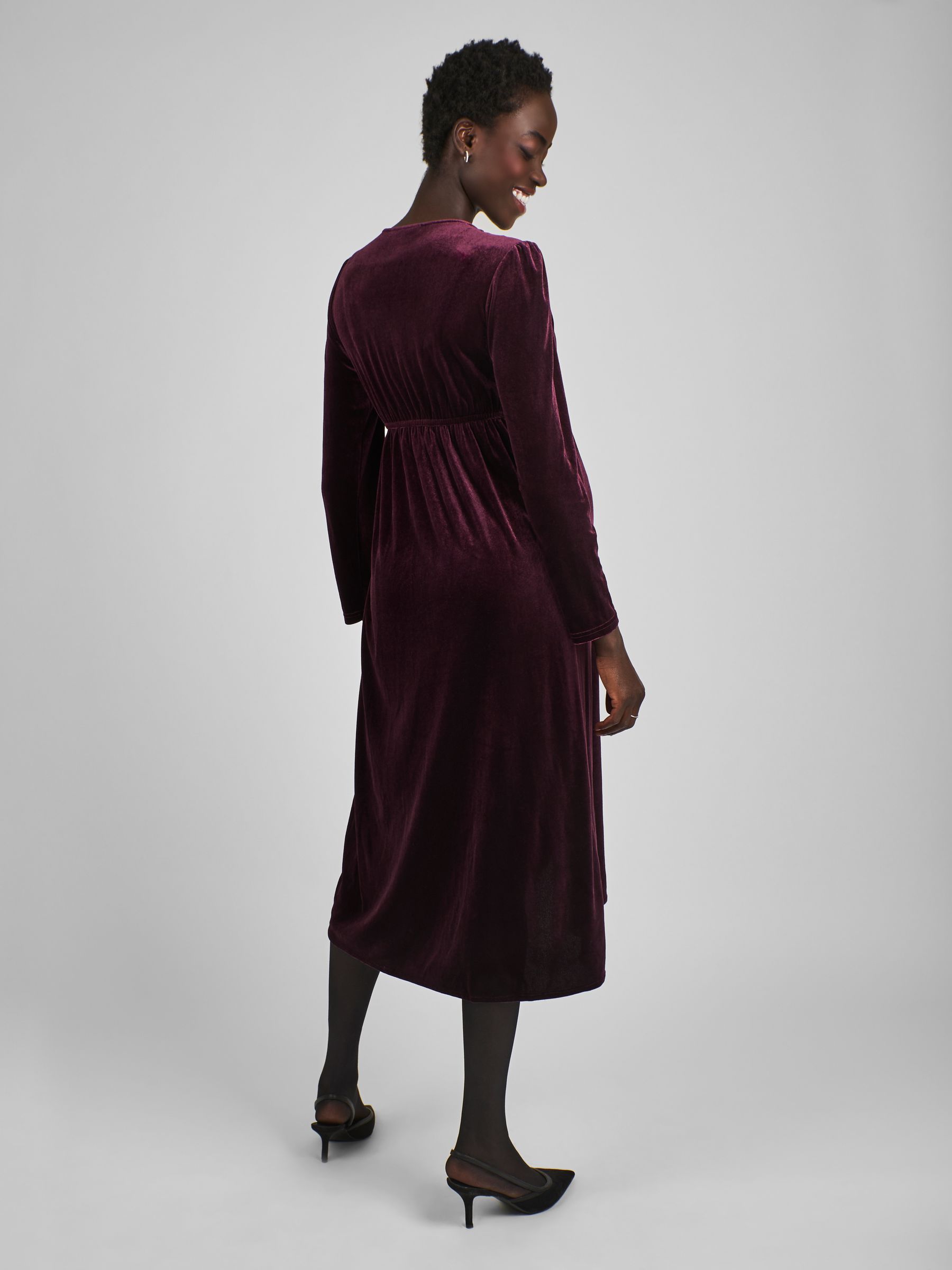 Buy JoJo Maman Bébé Wine Red Velvet V-Neck Maternity & Nursing Wrap ...