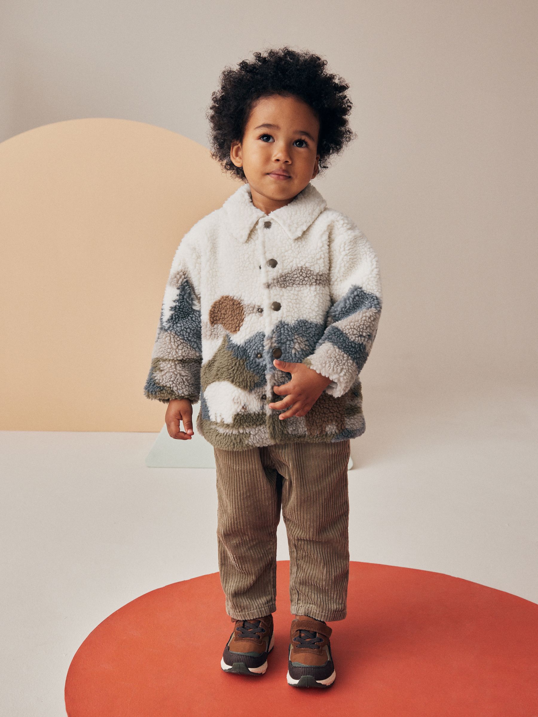 Buy White Scenic Print Borg Fleece Shacket (3mths-7yrs) from Next Australia