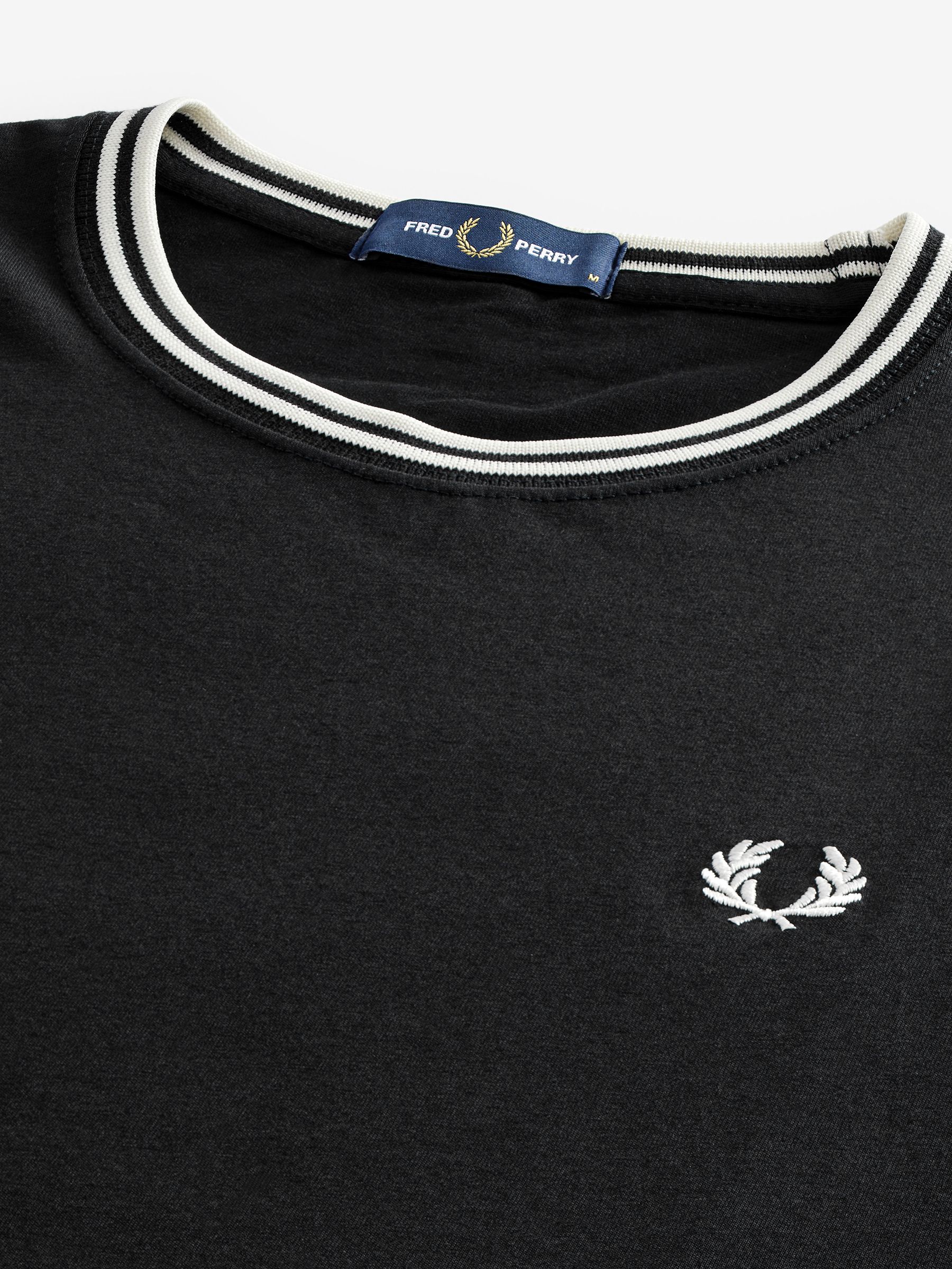 Buy Fred Perry Black Chrome Twin Tipped Logo T-Shirt from Next United ...