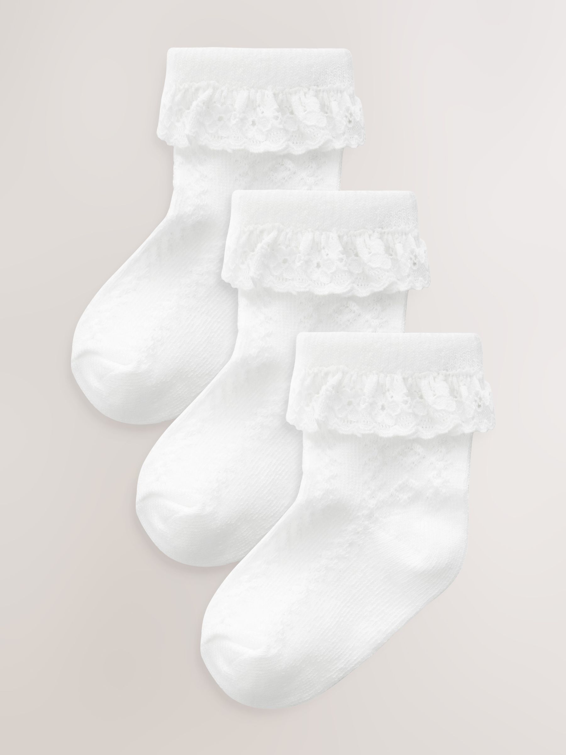 Buy White Lace Baby Socks 3 Pack from the Next UK online shop