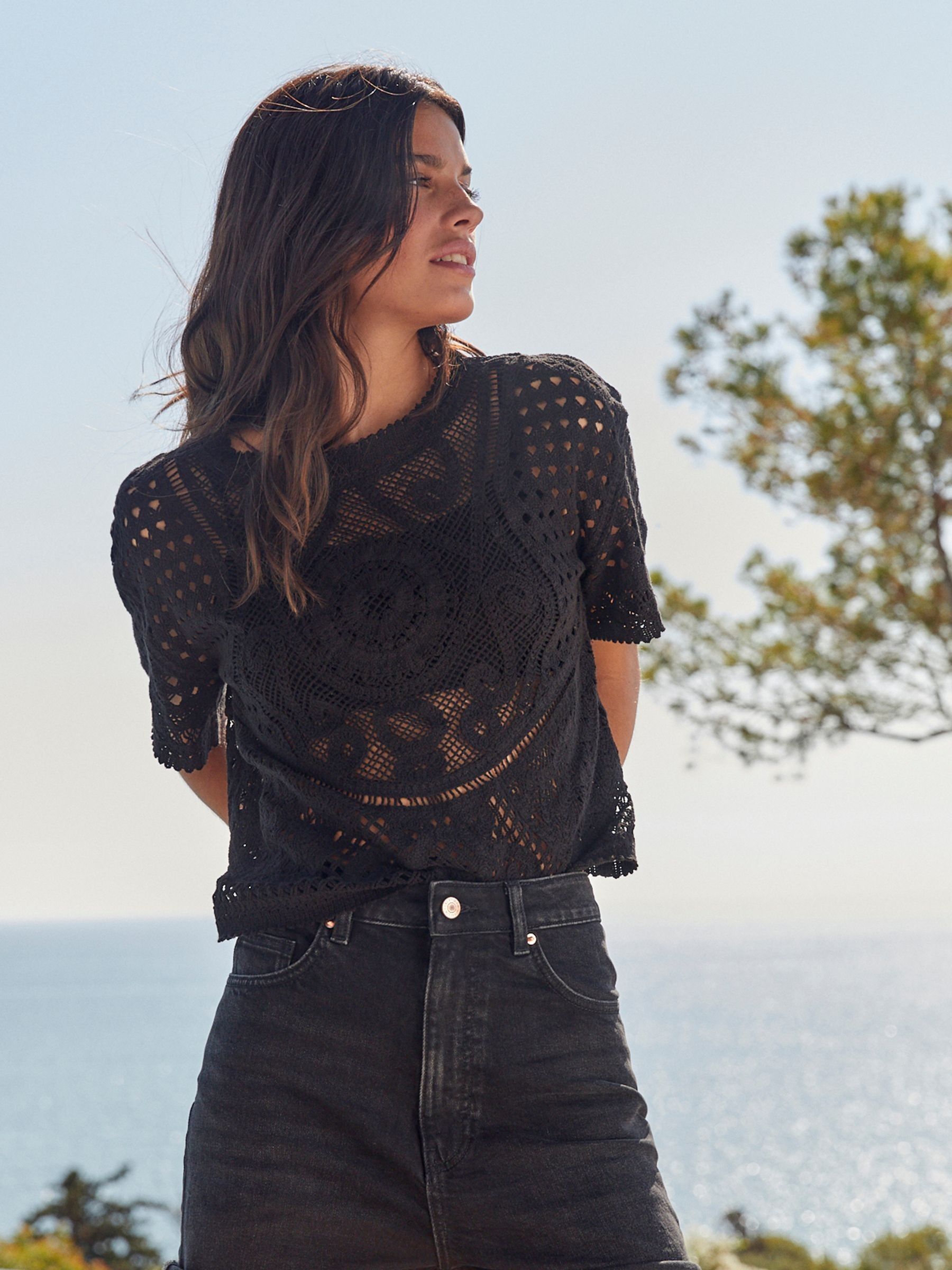 Buy Black Mom Comfort Stretch Denim Shorts from Next Ireland