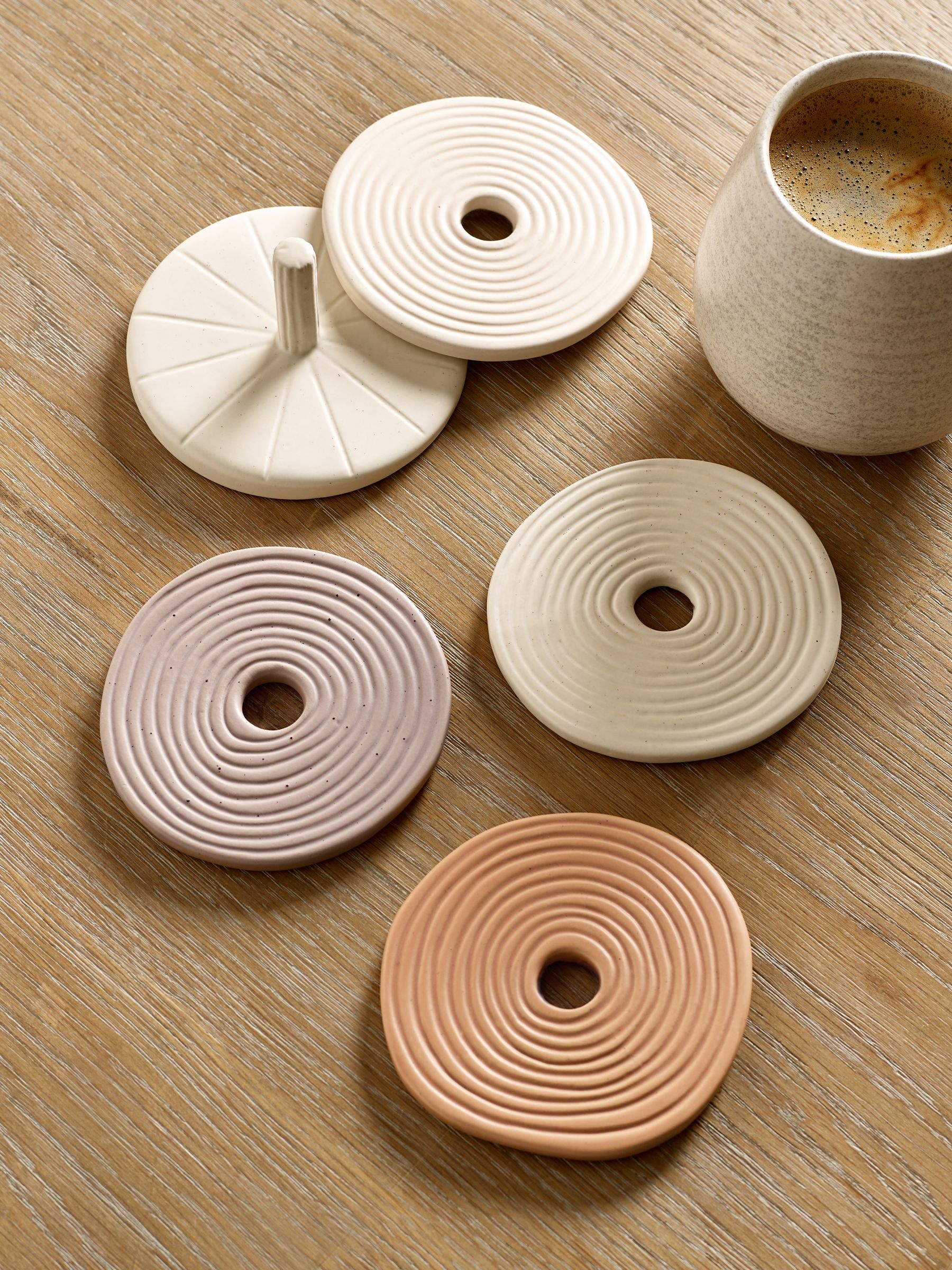 Buy Set of 4 Natural Sculptural Ceramic Coasters from the Next UK ...