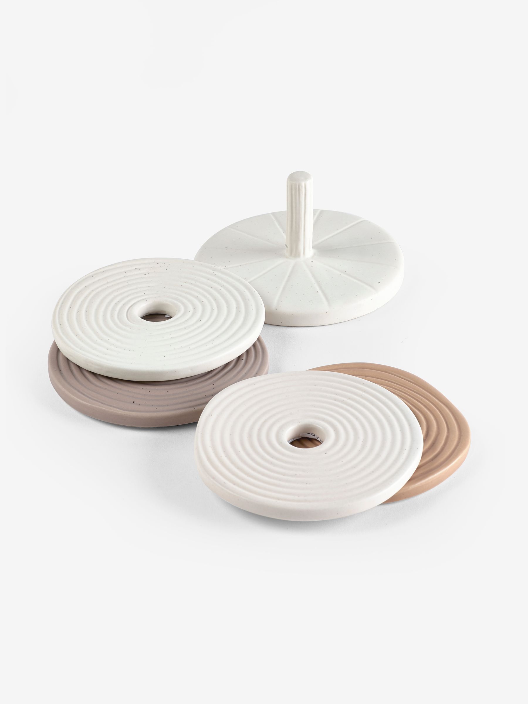 Buy Set of 4 Natural Sculptural Ceramic Coasters from the Next UK ...