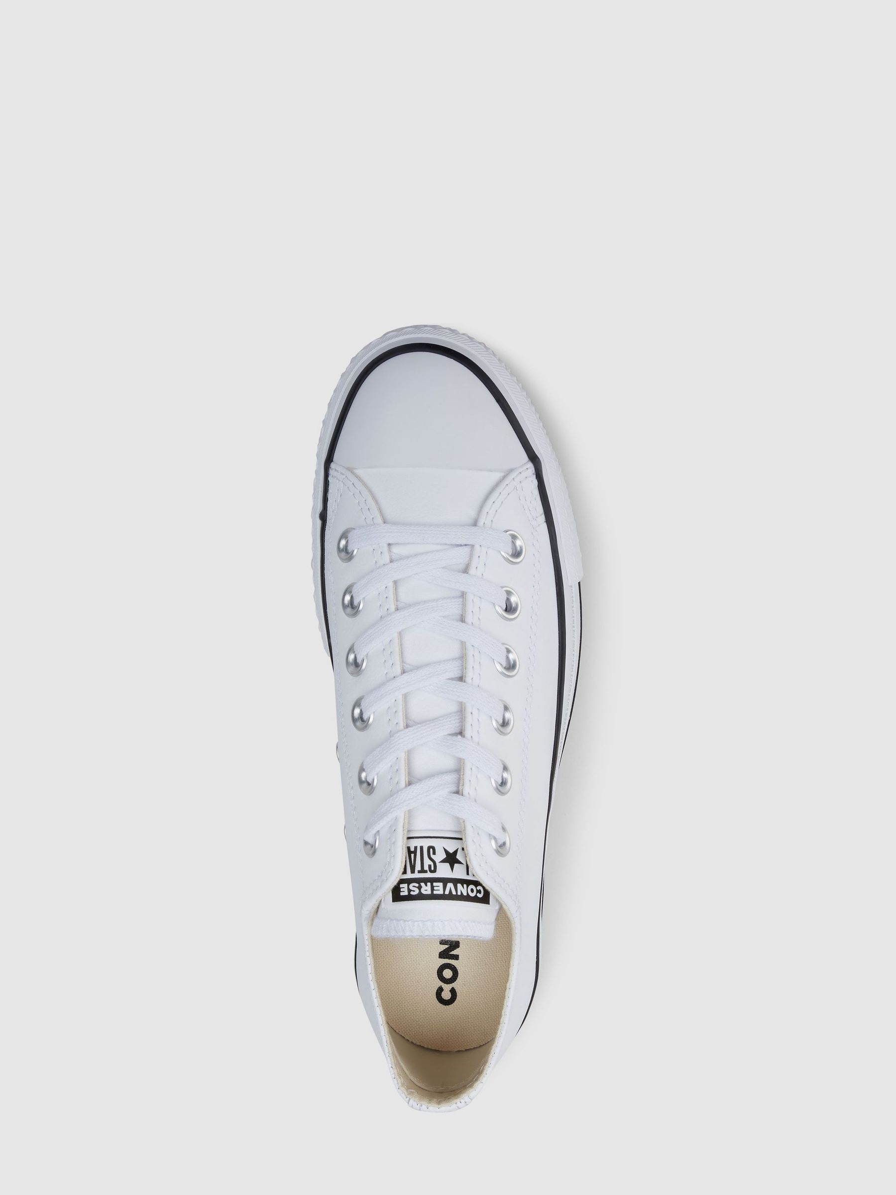 Buy Converse White Platform Lift Chuck Ox Leather Trainers from the ...