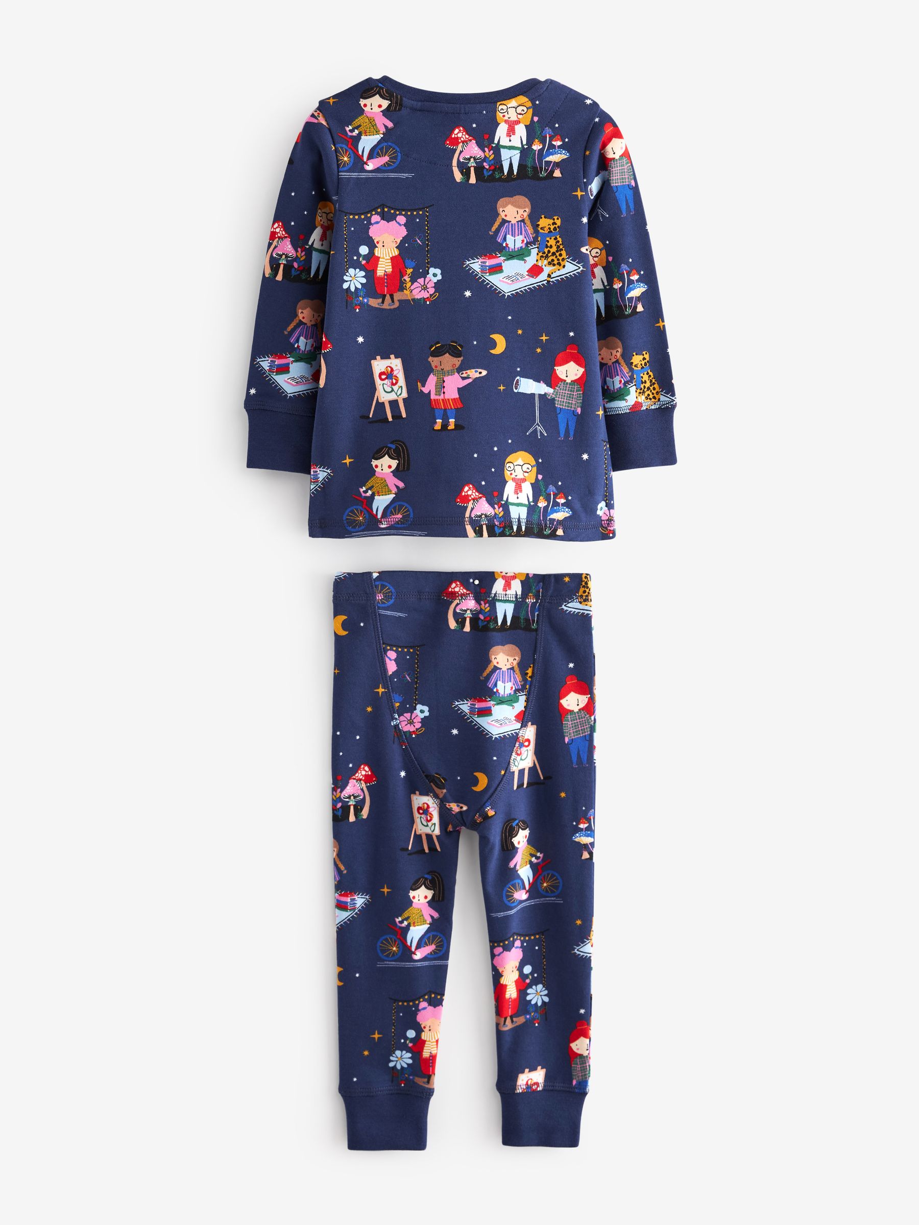 Buy Charcoal Grey/Pink Girl 100% Cotton Pyjamas 3 Pack (9mths-8yrs ...